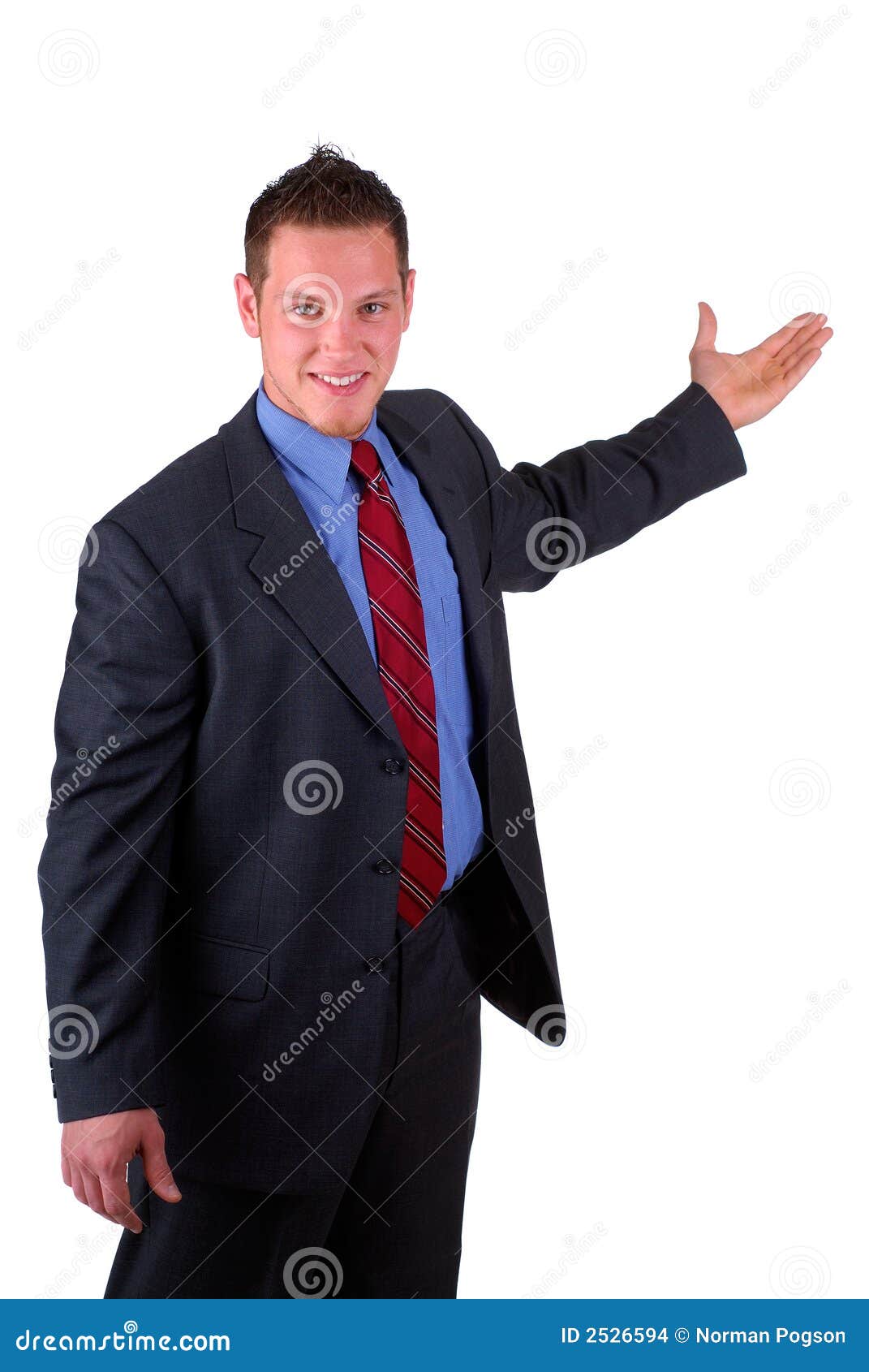 Businessman Presenting stock photo. Image of greeting - 2526594