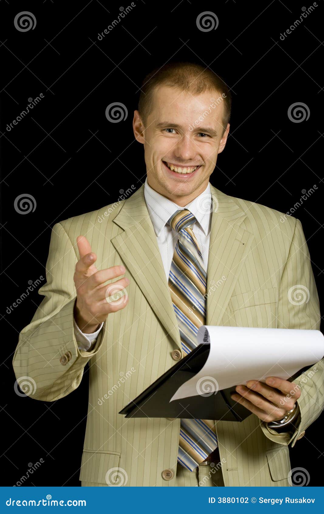 Businessman presenting stock photo. Image of explains - 3880102
