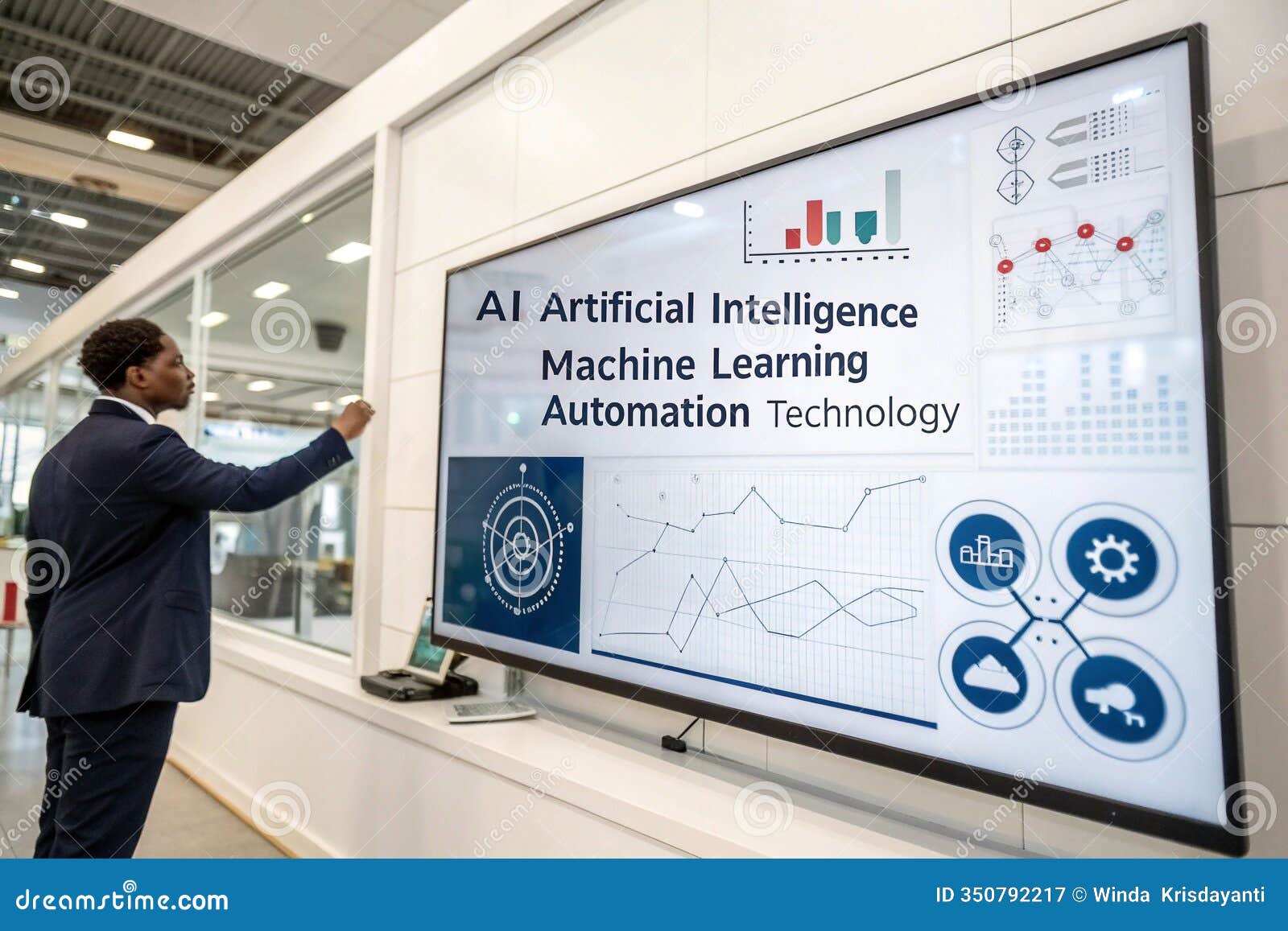 Businessman Presenting AI, Machine Learning, and Automation Technology ...