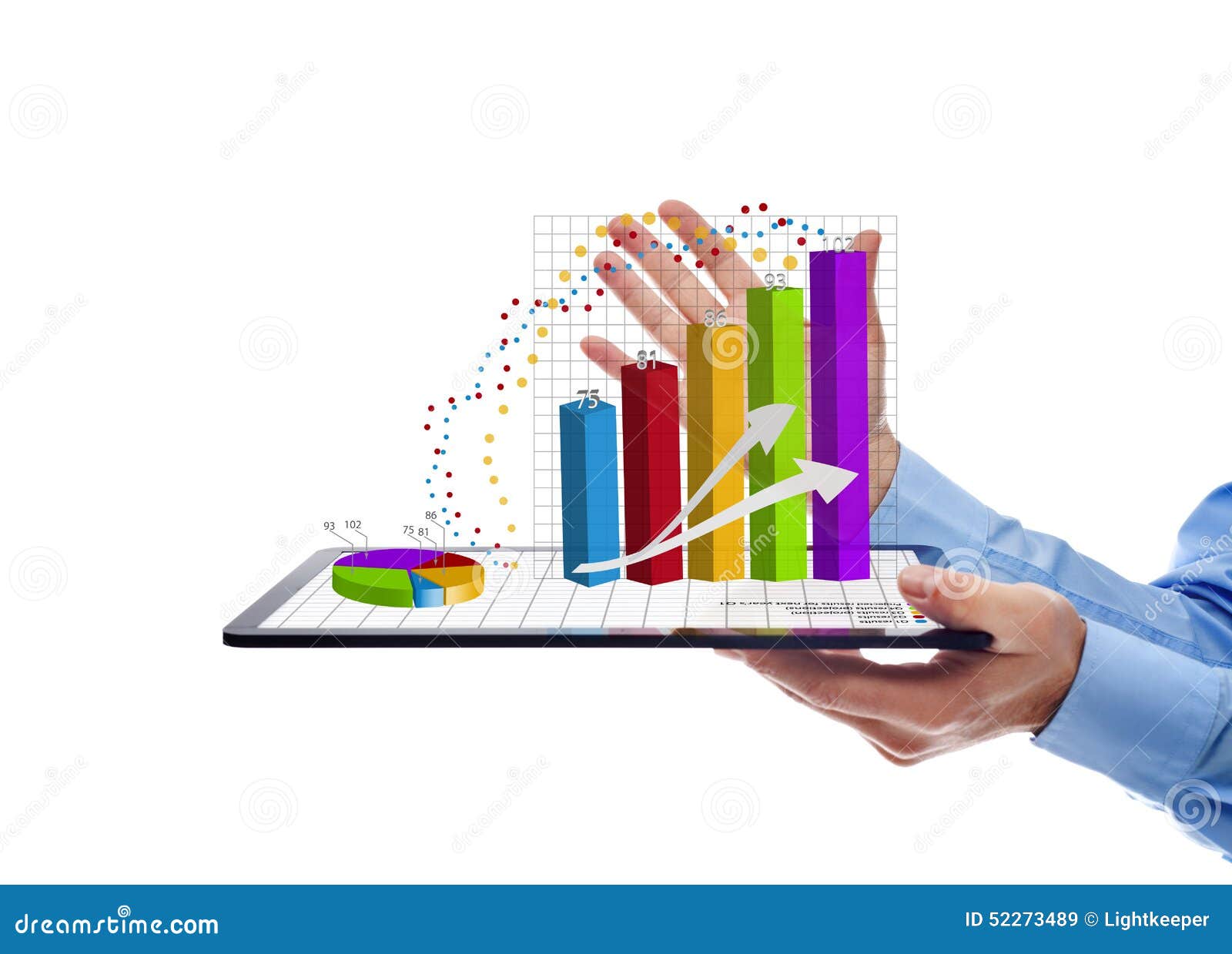Businessman Presenting the Annual Report Charts - Isolated Stock Image ... Businessman Presenting the Annual Report Charts - Isolated Stock Image ...