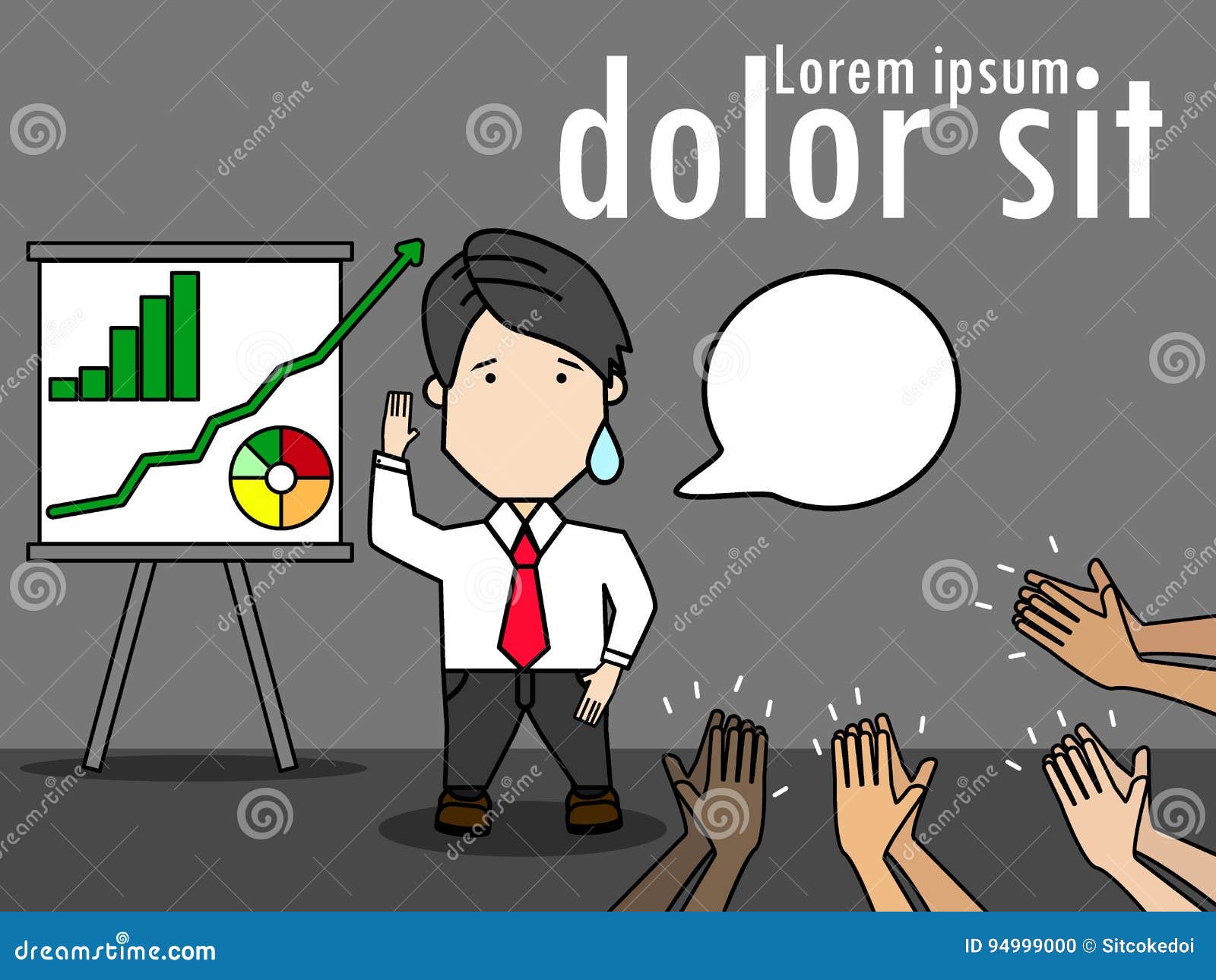 Businessman and Presenting Business Growth Stock Vector - Illustration ...