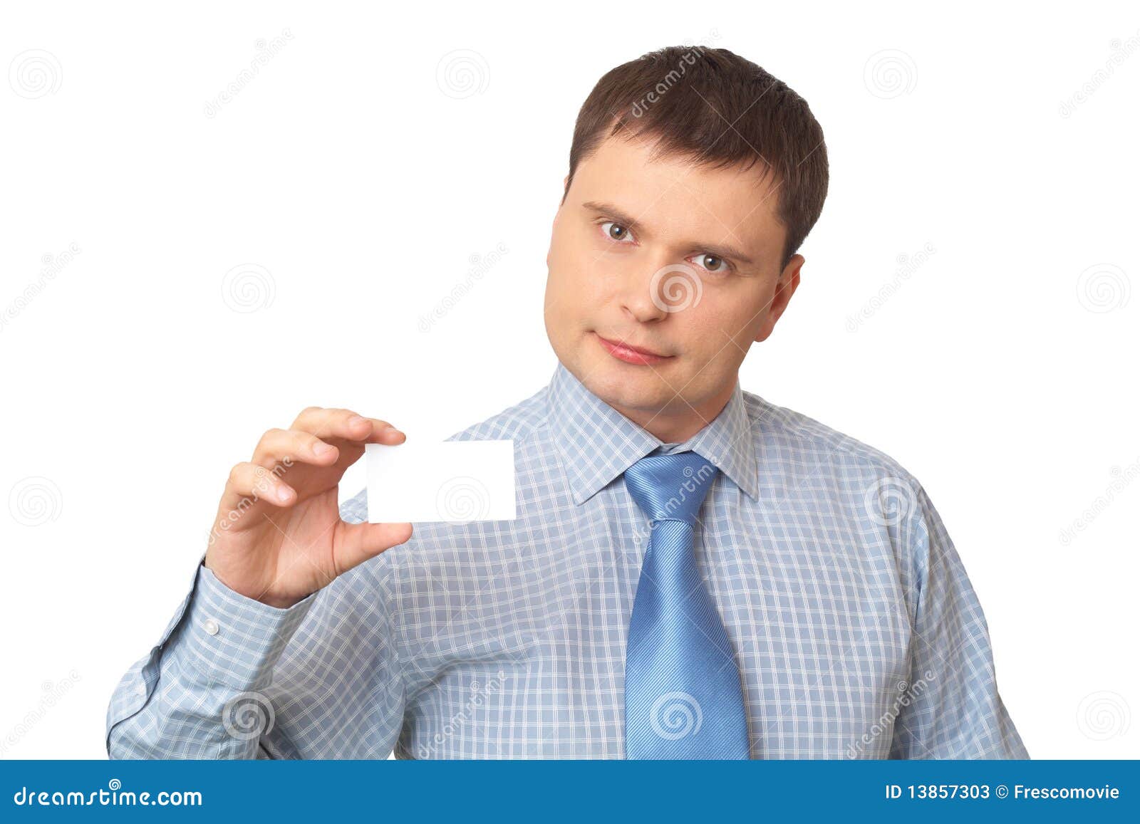 Businessman Presenting Card Stock Image - Image of isolated, career ...