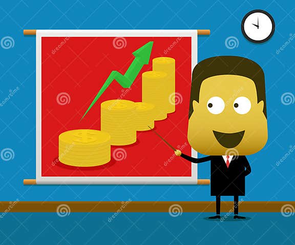 Businessman Presenting Financial Graph Rising Stock Vector ... Businessman Presenting Financial Graph Rising Stock Vector ...