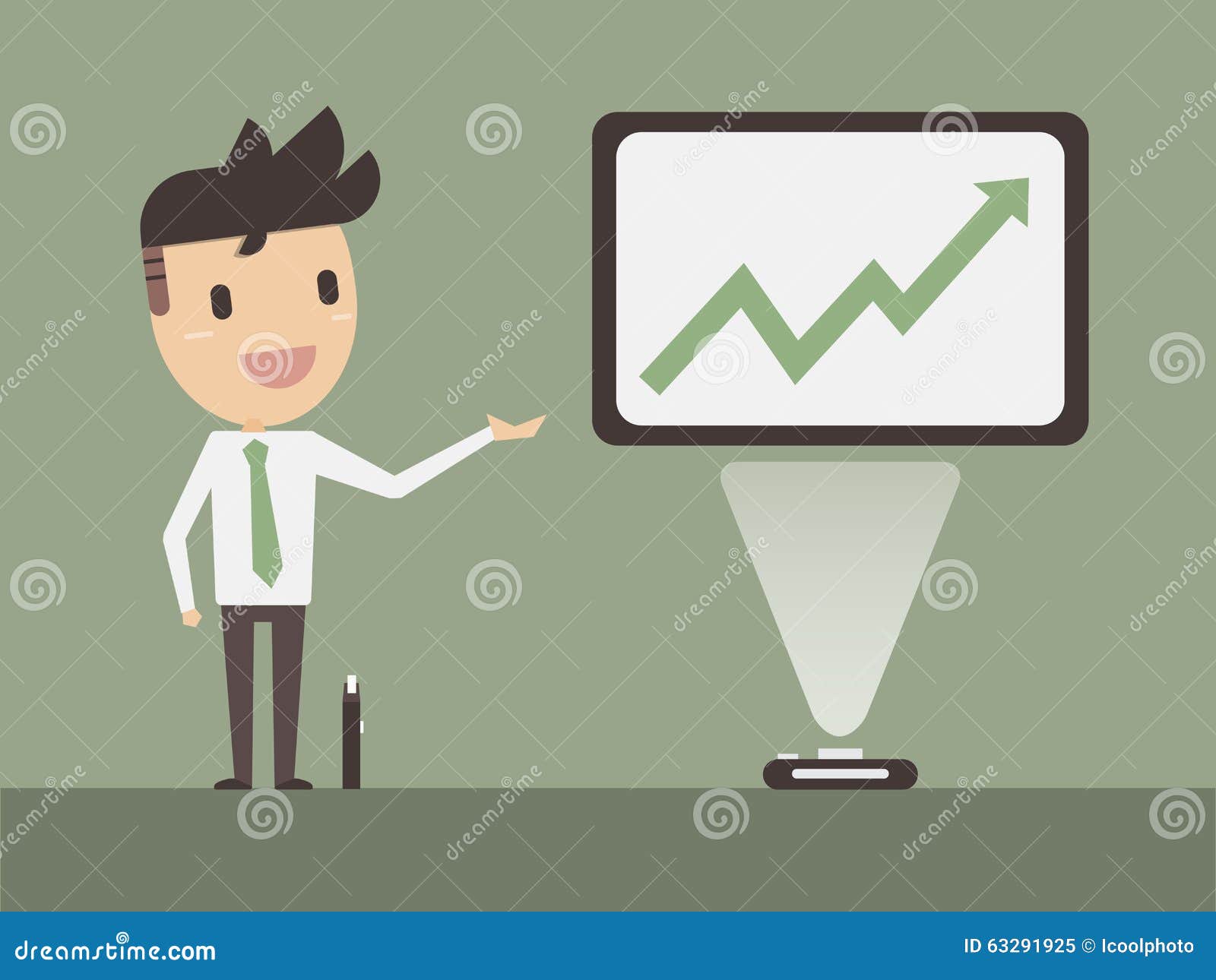 Green Graph Cartoon Vector | CartoonDealer.com #42441041