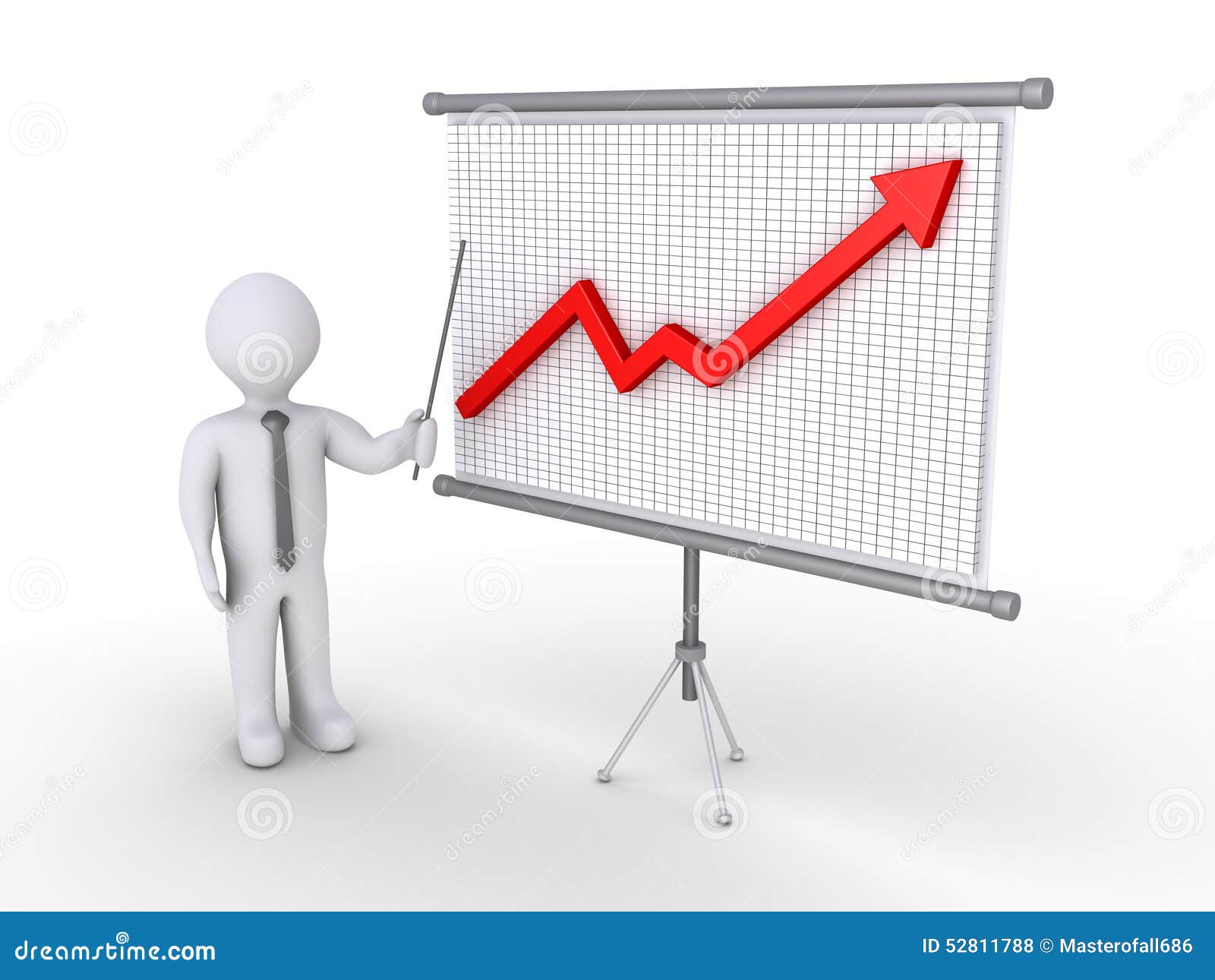 Businessman Presenting Growing Graph Stock Illustration - Illustration ...