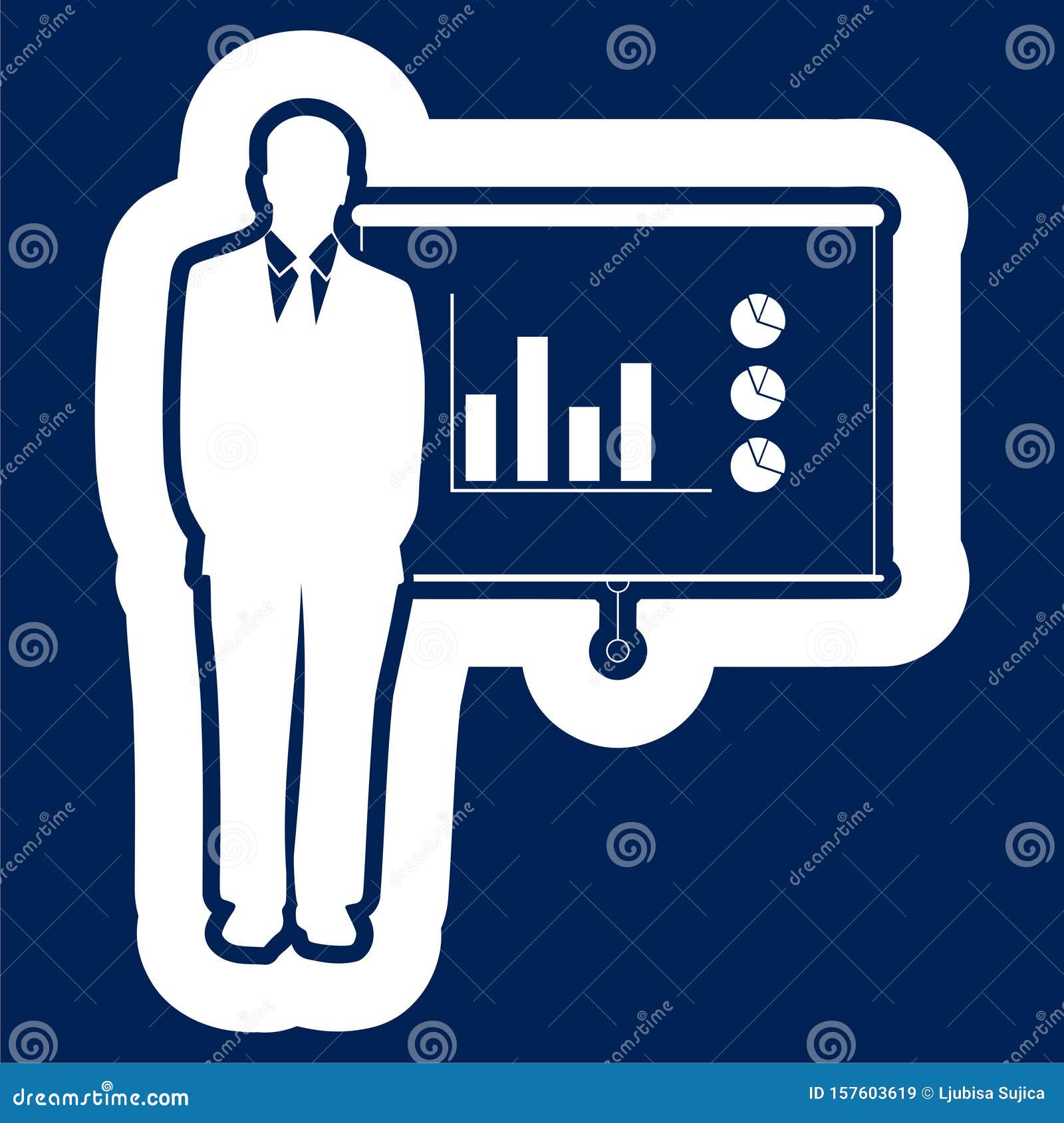 Businessman Presenting Marketing Data - Illustration Stock Vector ... Businessman Presenting Marketing Data - Illustration Stock Vector ...