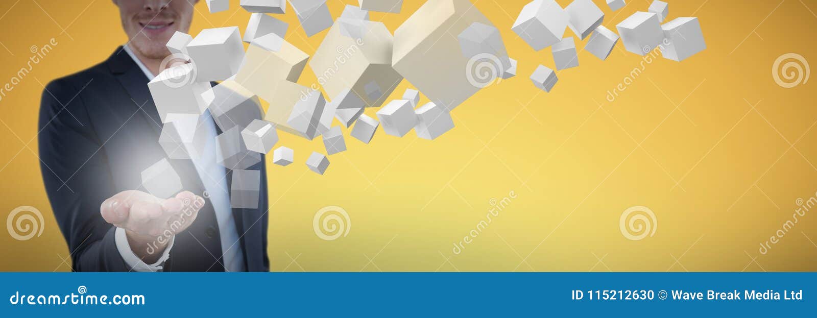 Composite Image of Businessman Presenting Object Stock Illustration ...