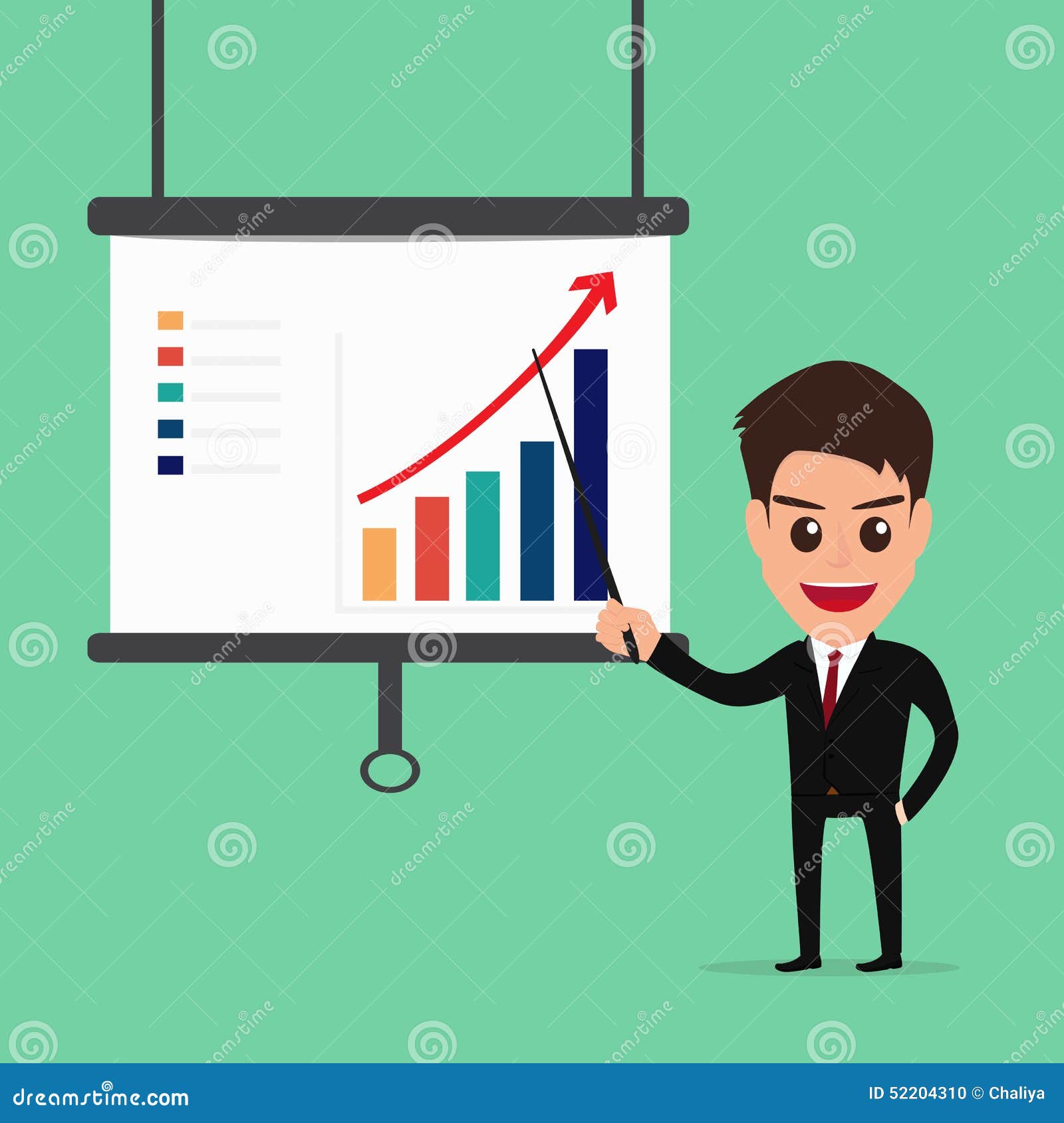 Businessman Presenting Customer Relationship Management. System For ...