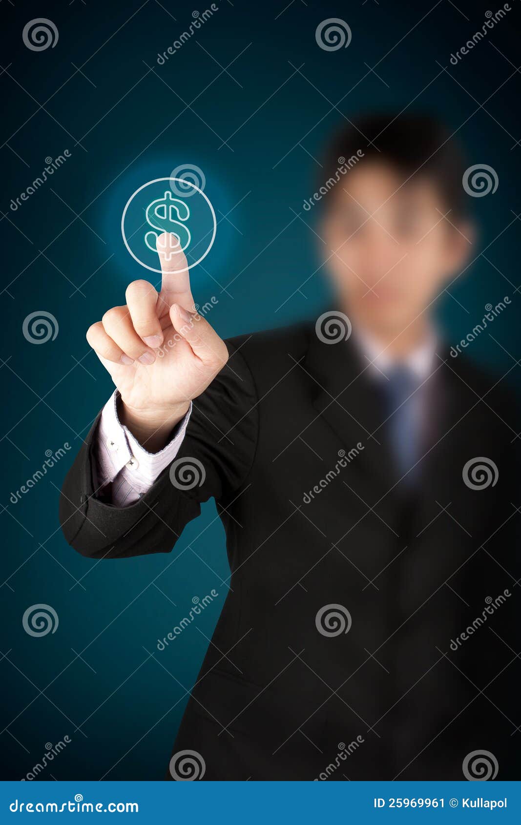 Businessman press a button stock image. Image of community - 25969961
