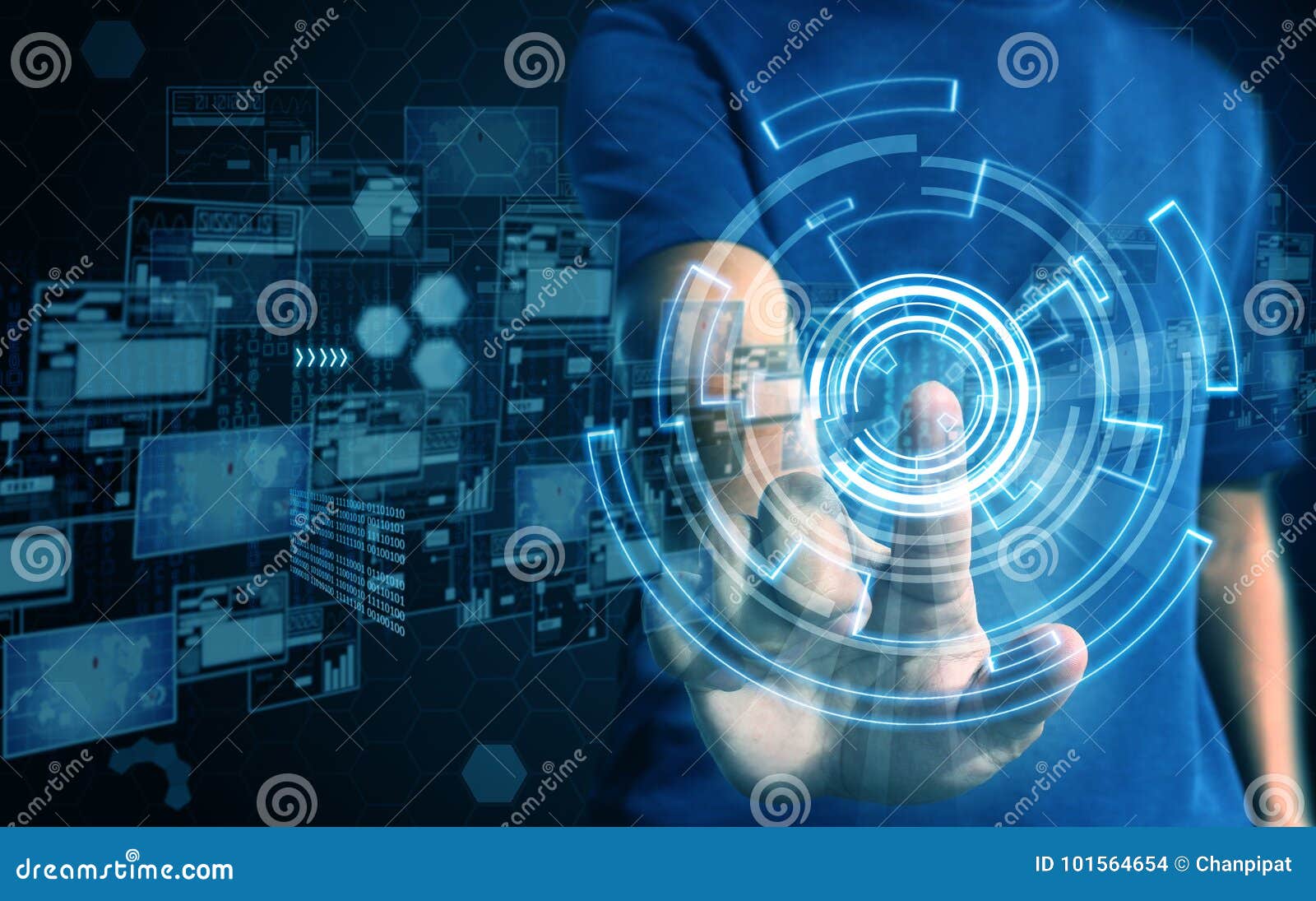 Businessman Press Technology Stock Photo - Image of innovation, point ...