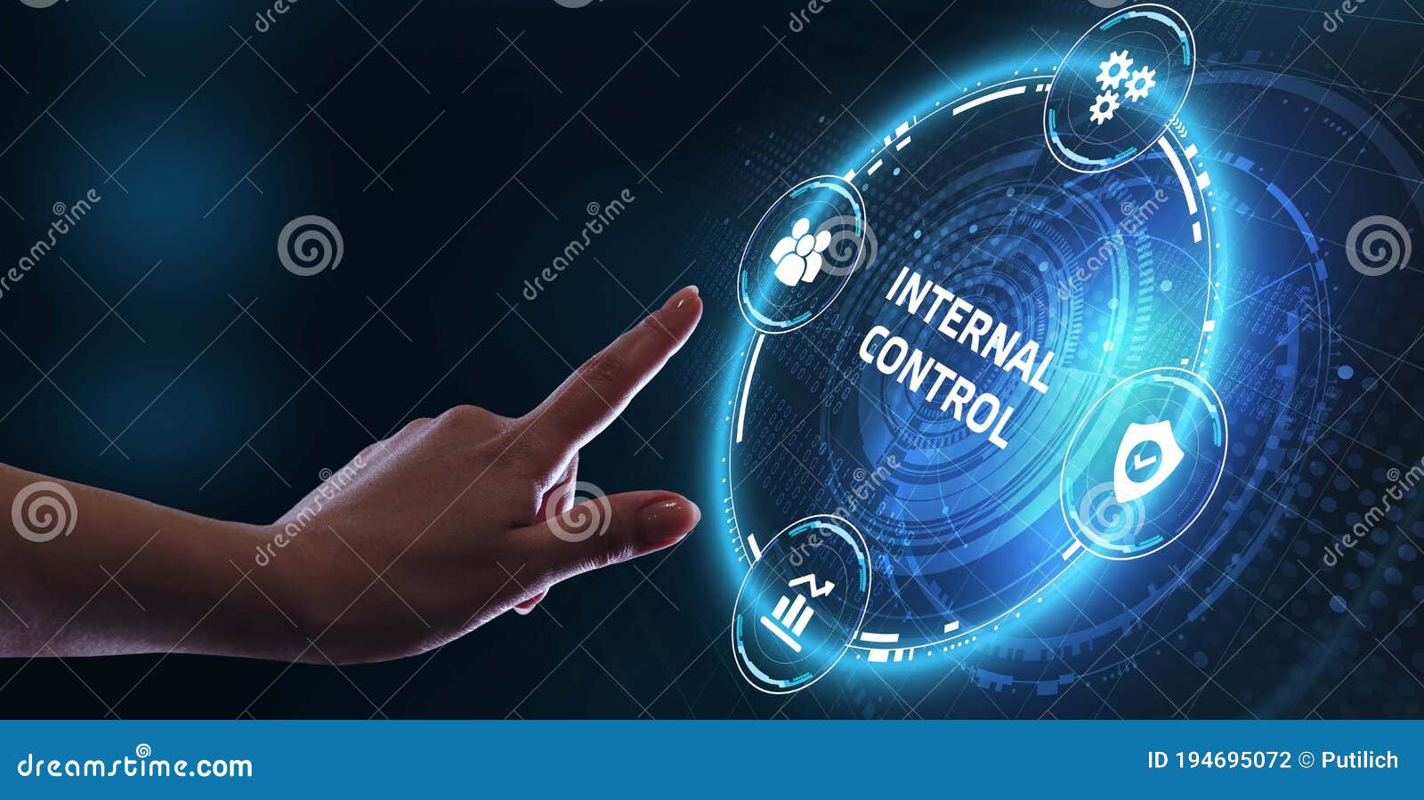 IC, Internal Control. Concept With Keyword, People And Icons. Flat ...