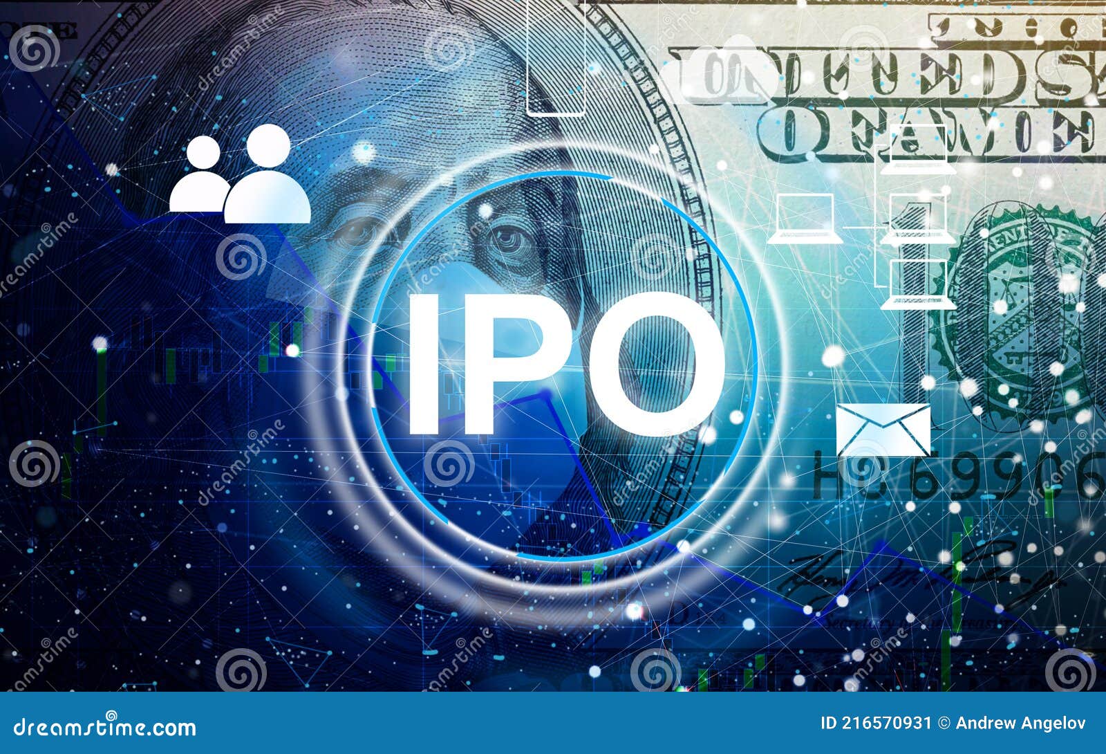 Businessman Presses Button Ipo Initial Public Offering on Chart Phone ...