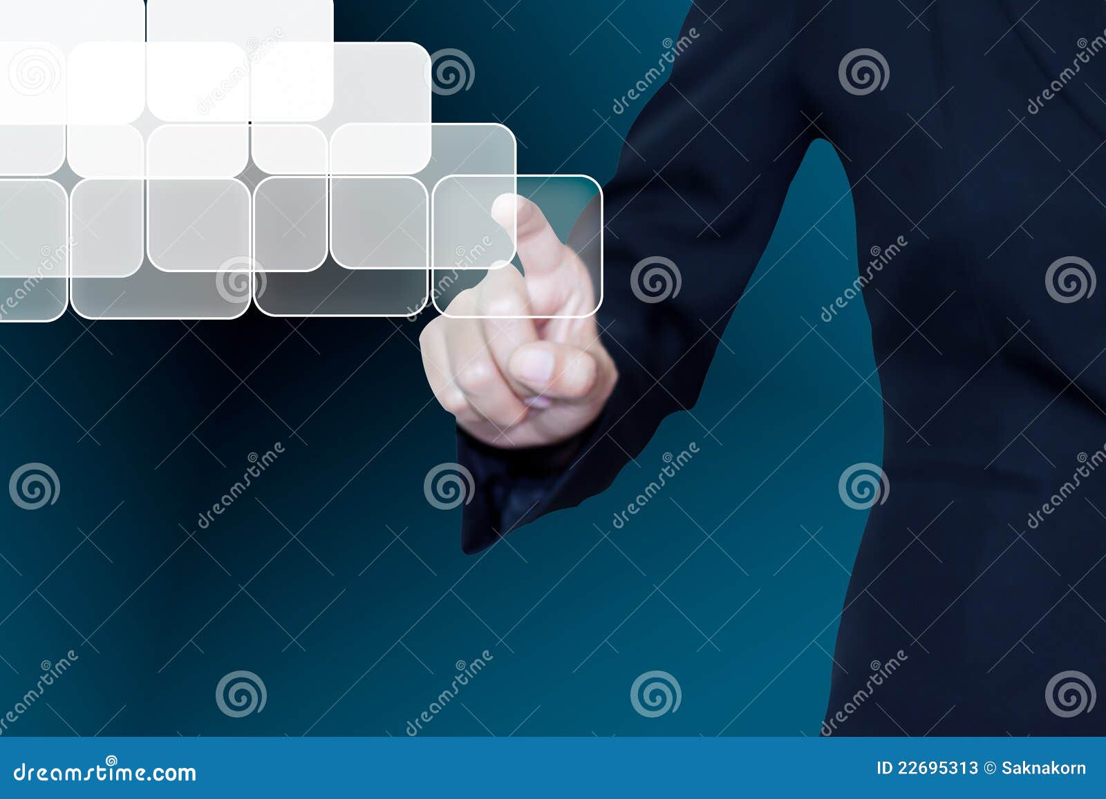 Businessman Pressing Button. Stock Image - Image of hand, accessibility ...