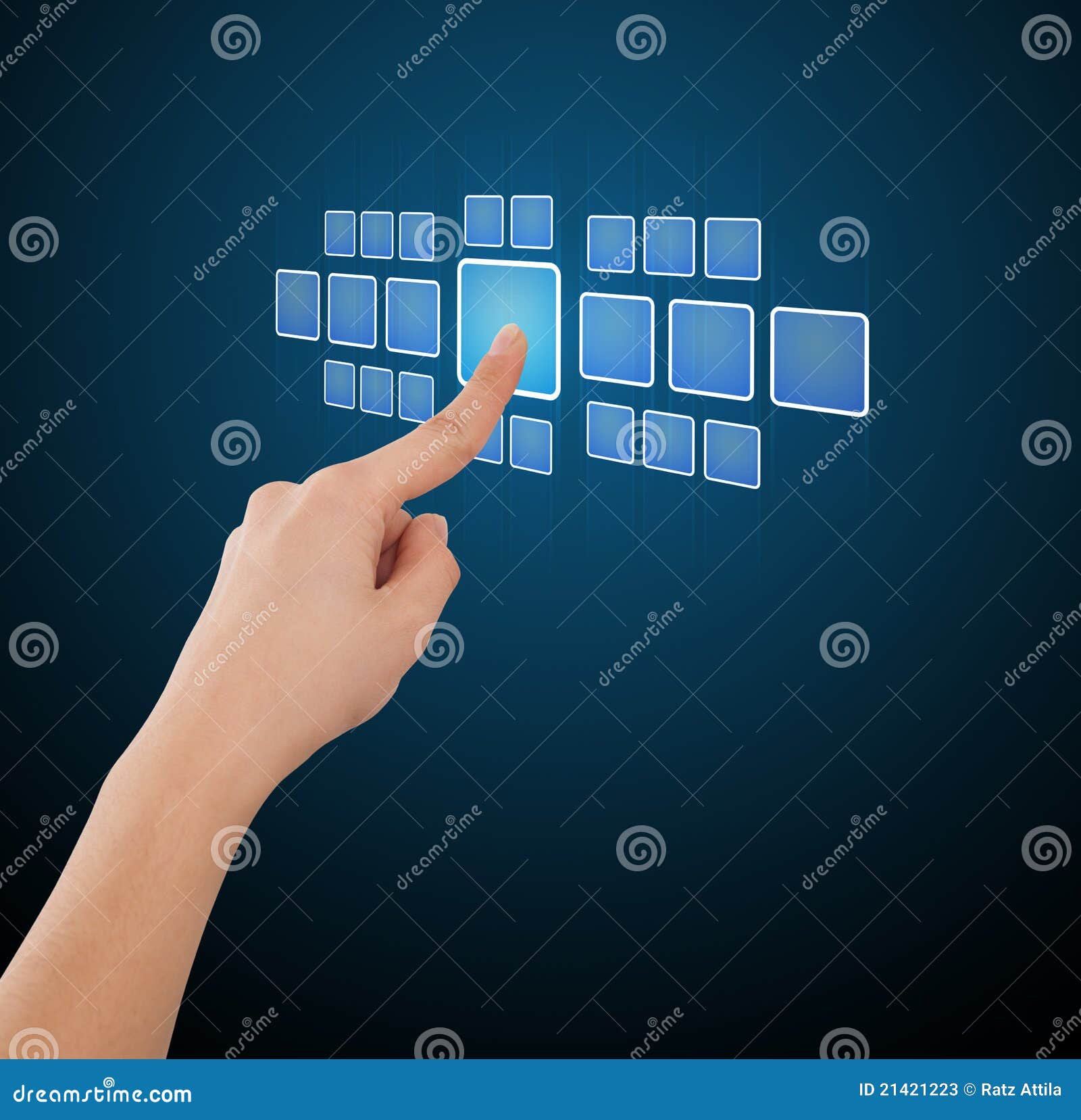 Businessman Pressing High Tech Modern Buttons Stock Image - Image of ...