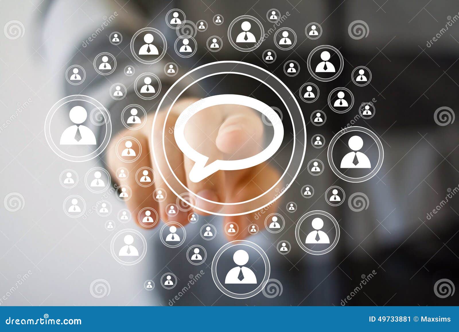 Businessman Pressing Online Sign Messaging Mail Icon Sending Stock ...