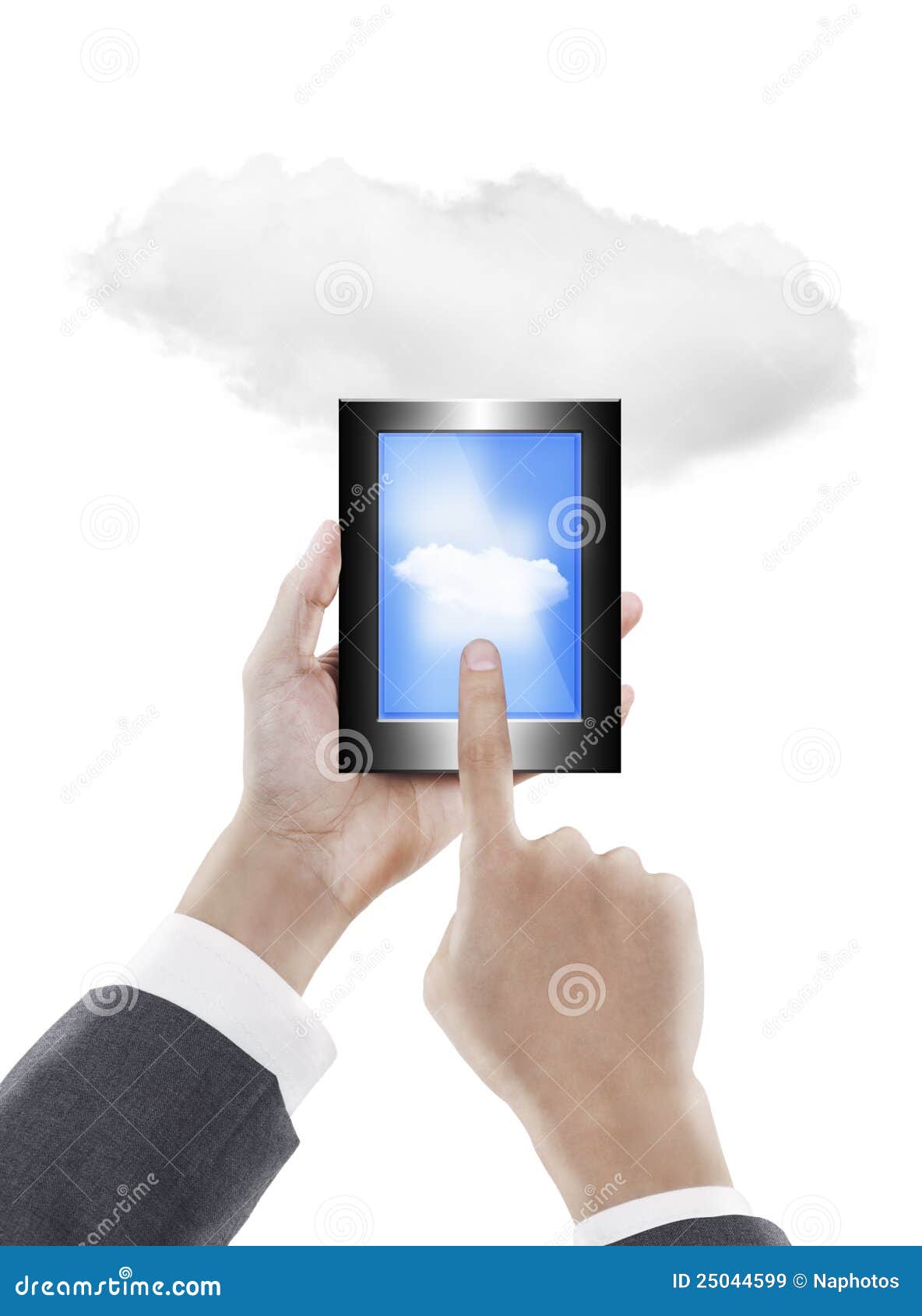 Businessman Pressing Smart Phone Stock Image - Image of concept, email ...