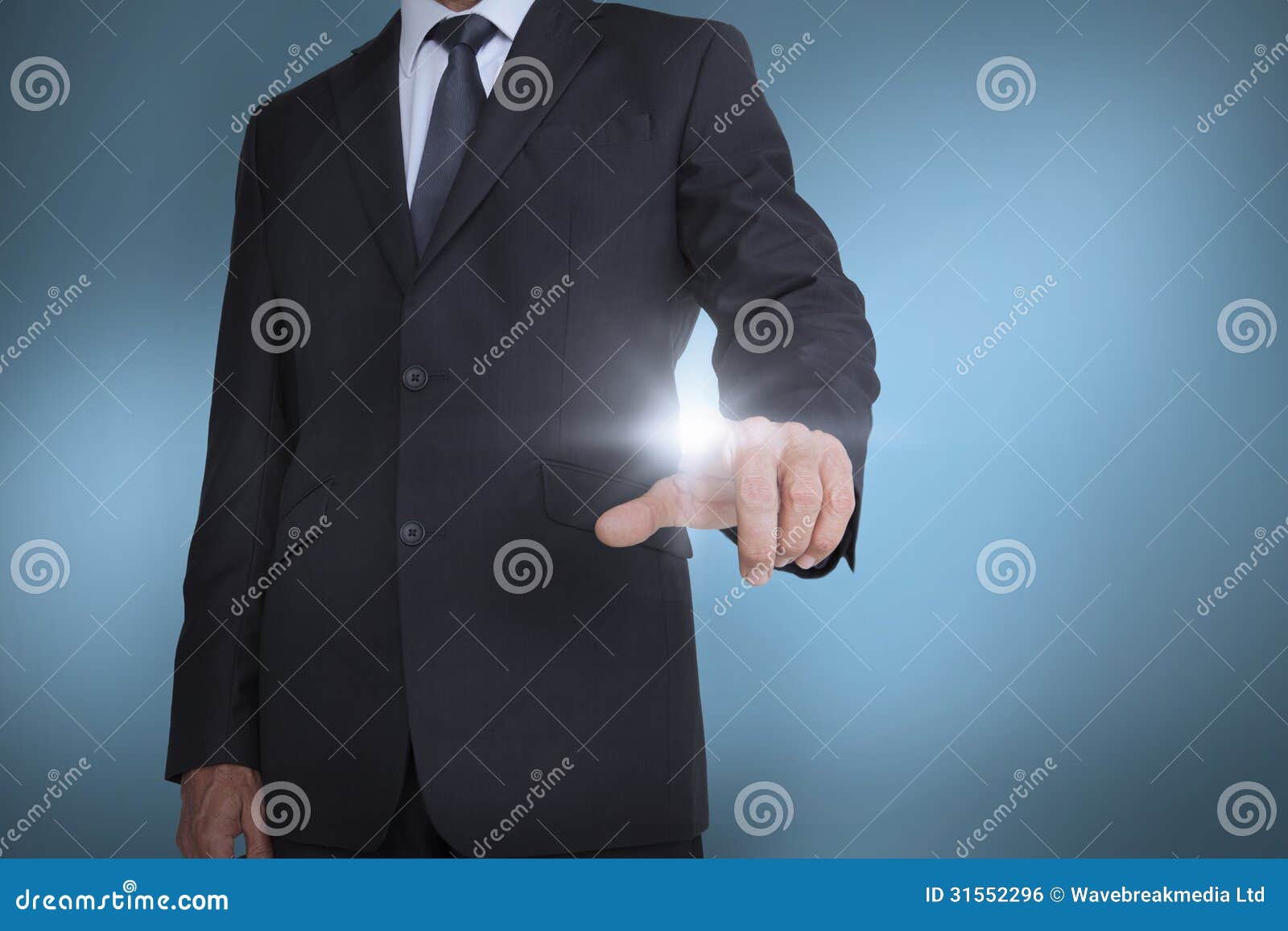 Businessman Pressing Something Stock Photo - Image of graphic ...