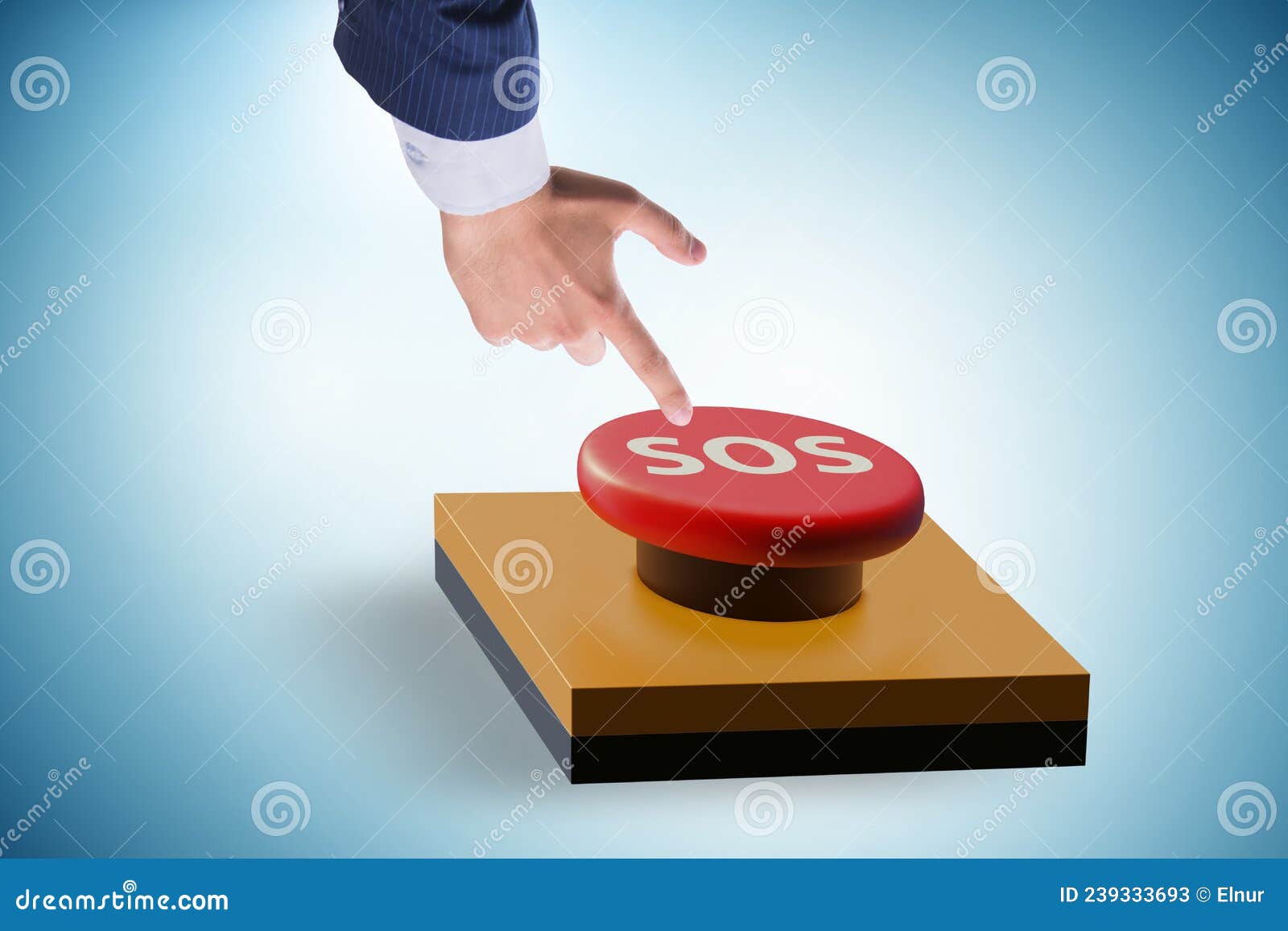 Businessman Pressing SOS Button in Case of Danger Stock Image - Image ...