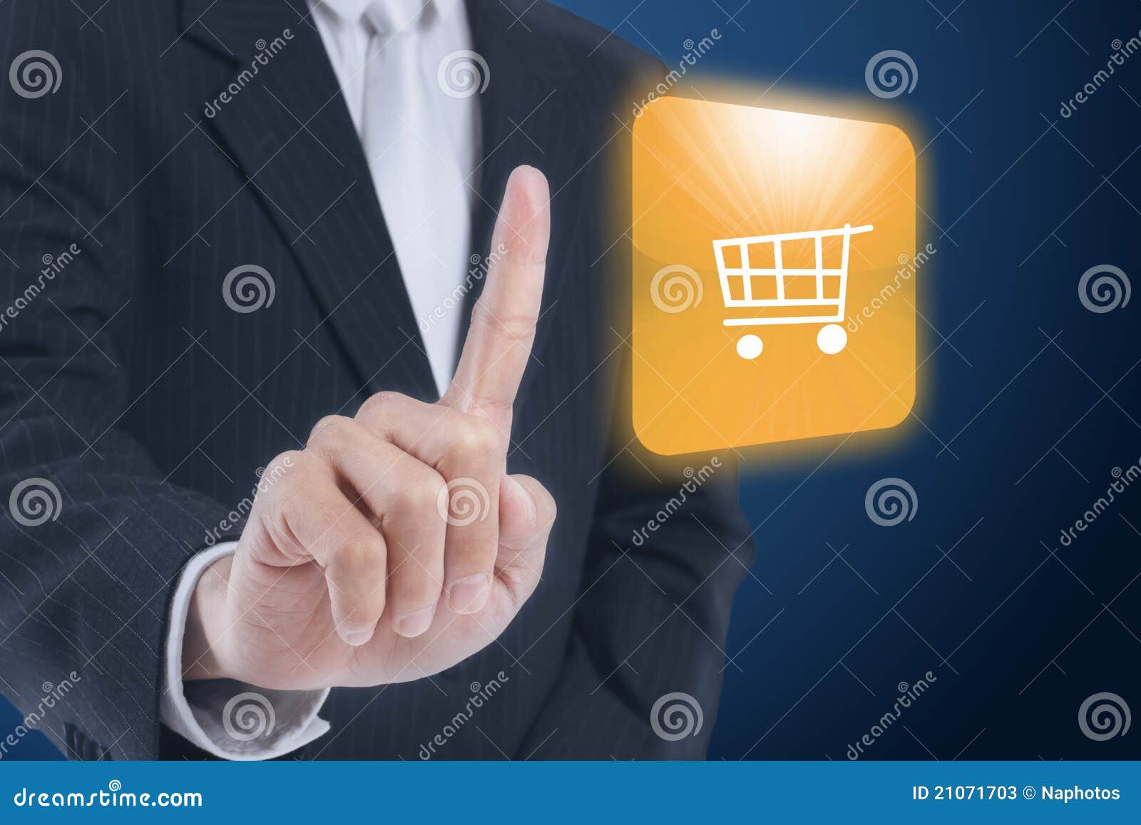 Businessman Pressing Touch Screen Button Stock Image - Image of modern ...