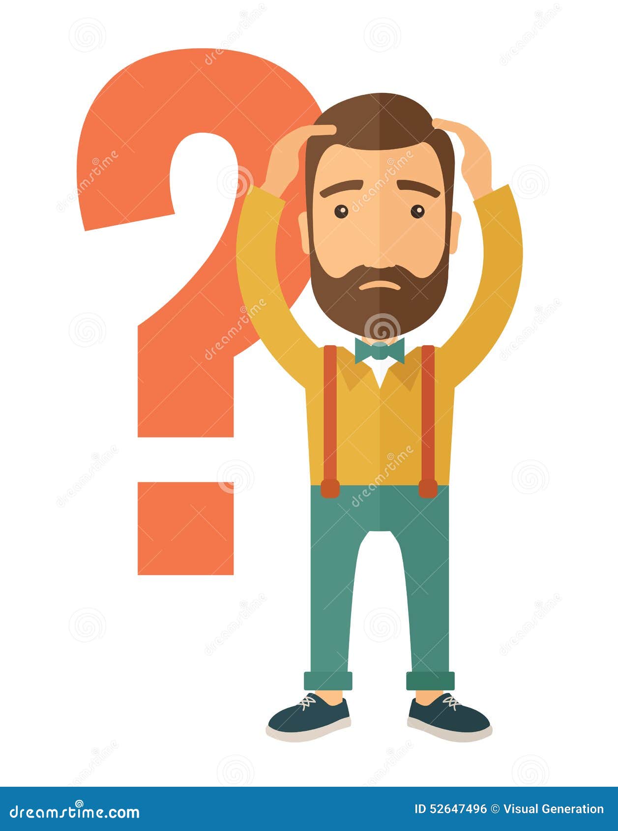 Businessman with a problem stock vector. Illustration of casual - 52647496