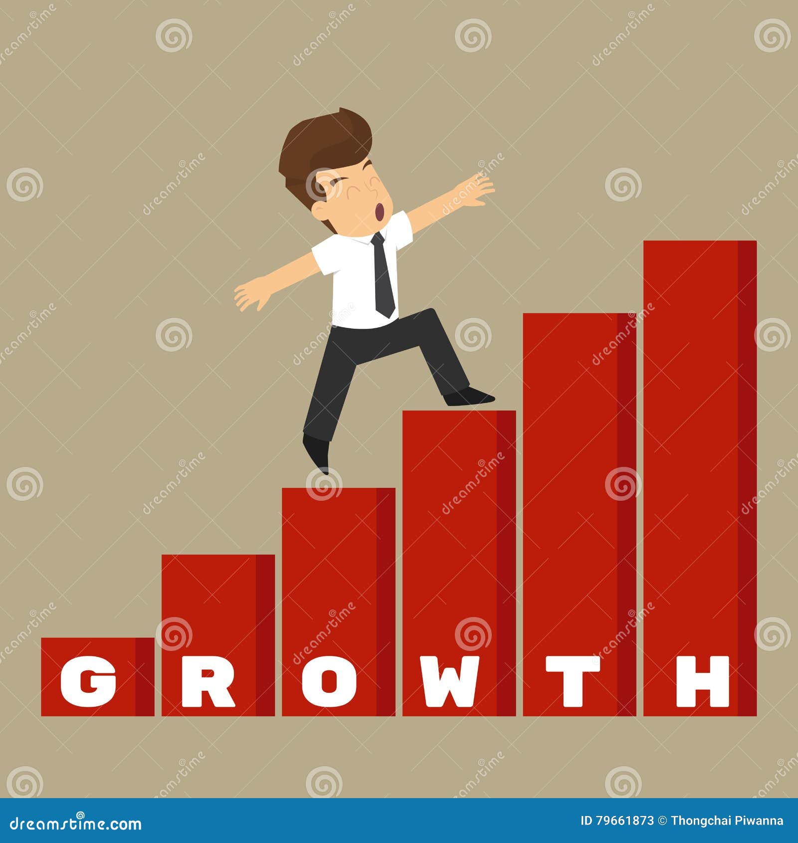 Businessman and a Process of Growth Stock Vector - Illustration of ...