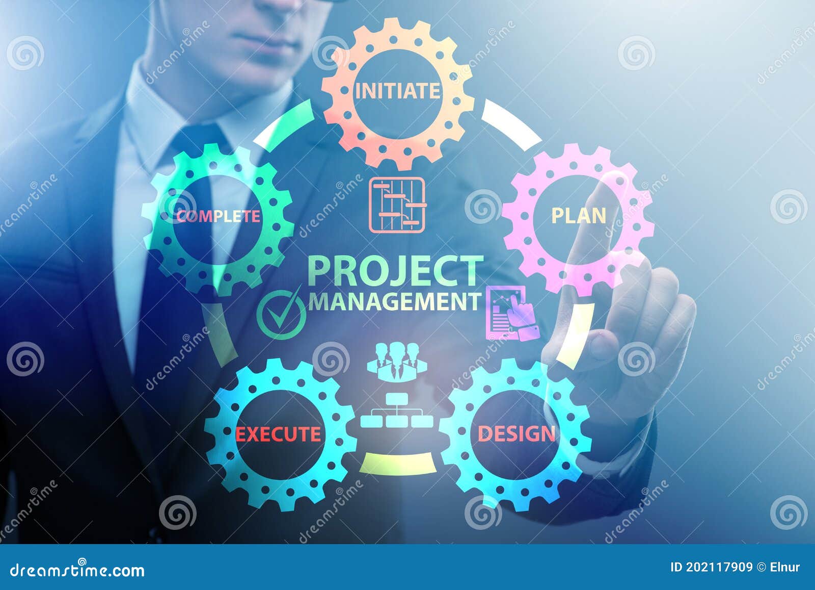 Businessman in Project Management Different Phases Stock Image - Image ...