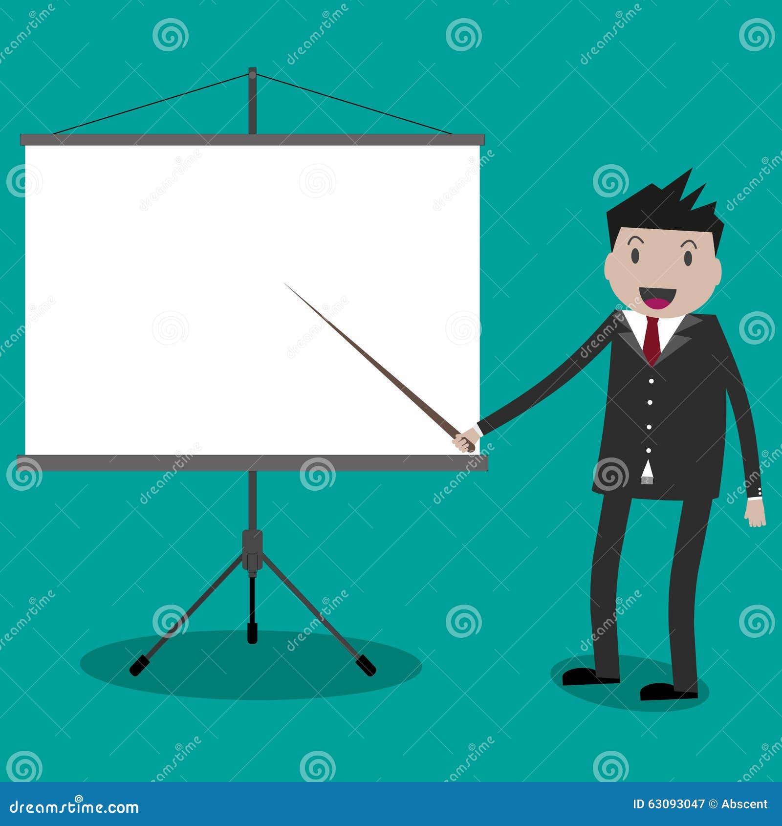 Businessman with Projector Screen. Stock Vector - Illustration of frame ...