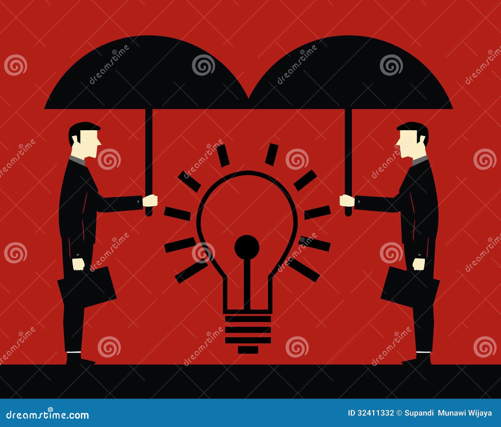 Businessman Protect Idea stock illustration. Illustration of idea ...