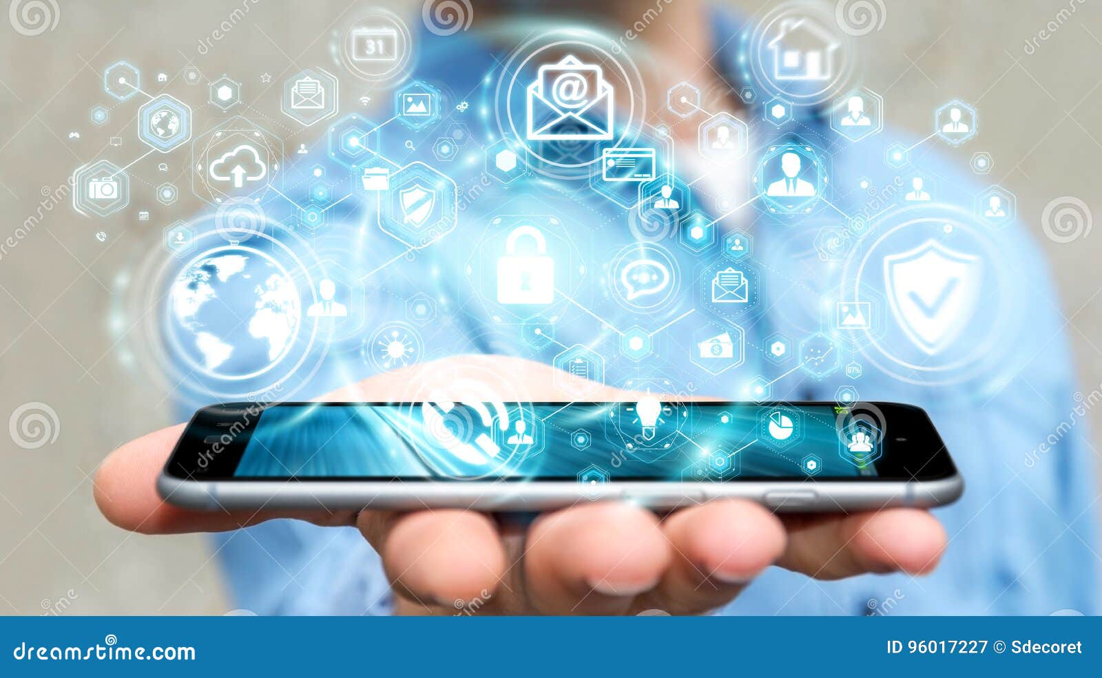 Businessman Protecting His Data Personal Information 3D Rendering Stock ...