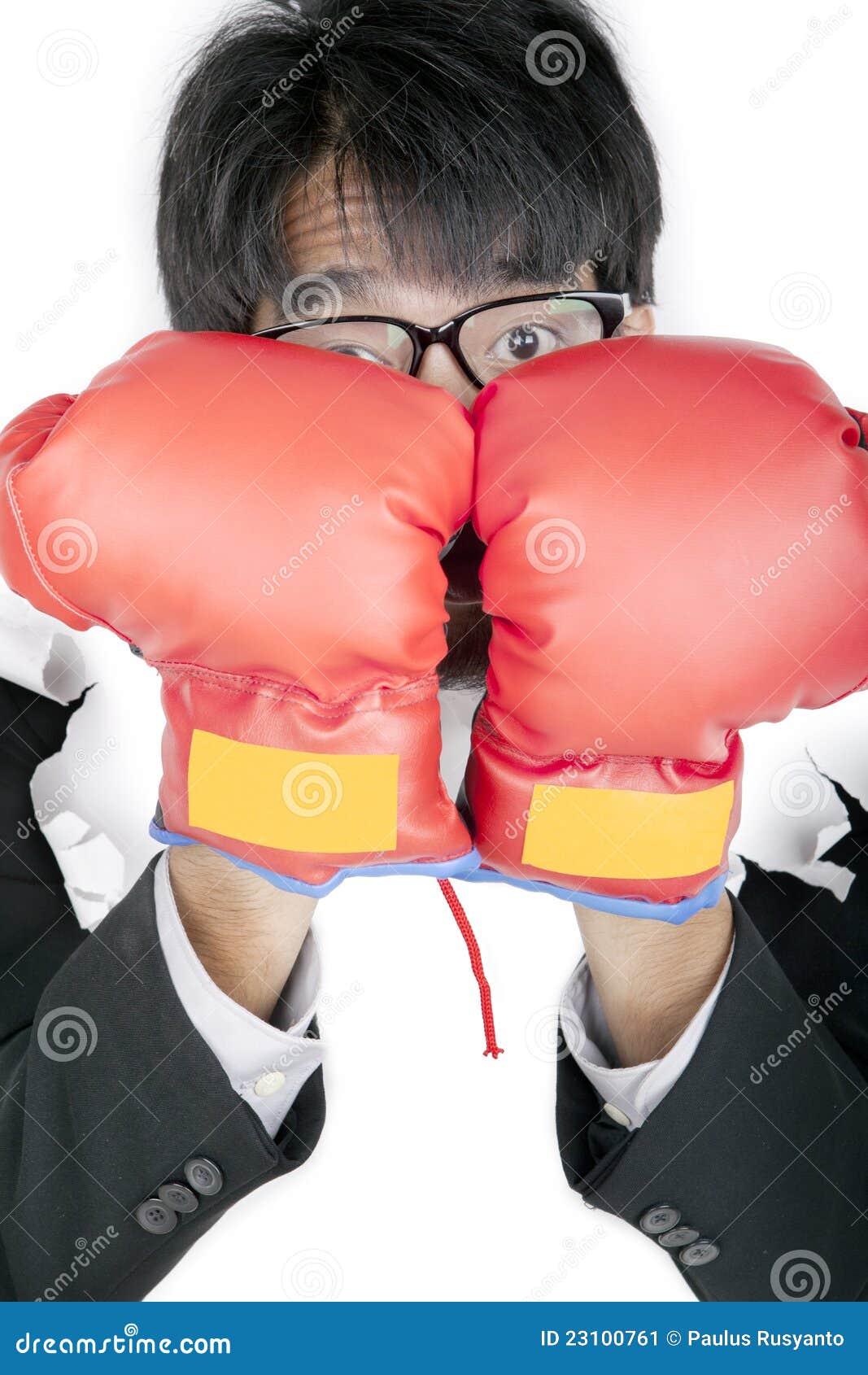 Businessman Protecting His Face Stock Image - Image of asian, champion ...