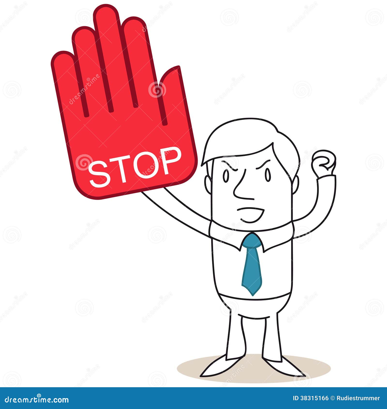Businessman Protesting with Hand Reading Stop Stock Vector ...