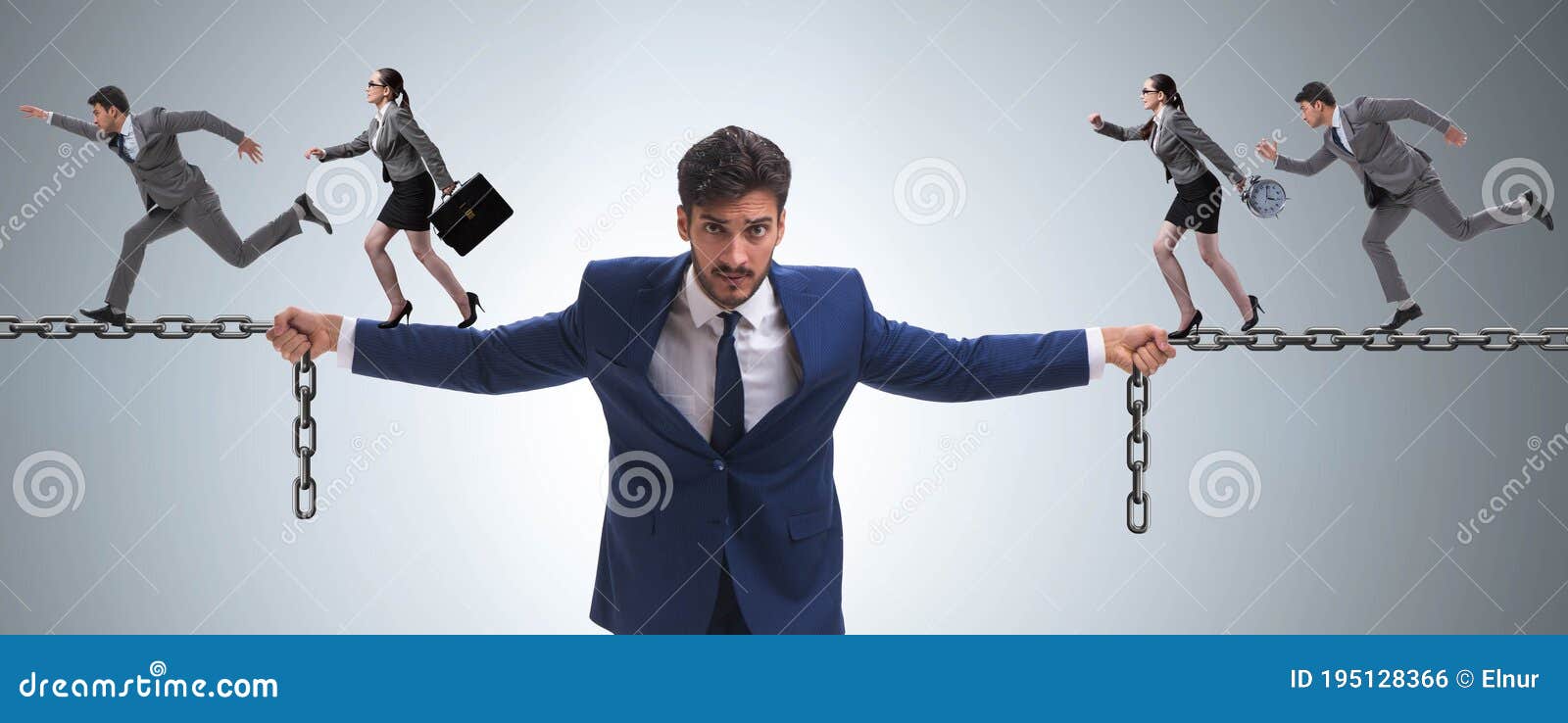 Businessman Providing Help To Colleagues Stock Photo - Image of holding ...