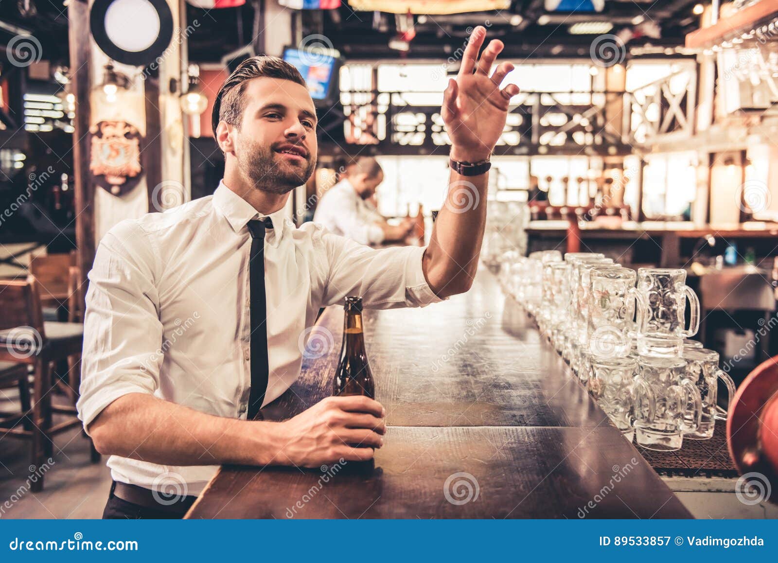 Businessman in pub stock image. Image of looking, businessman - 89533857