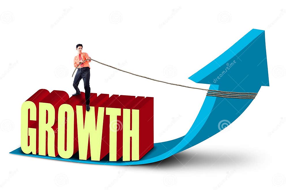 Businessman Pull Growth Graph - Isolated Stock Illustration ...