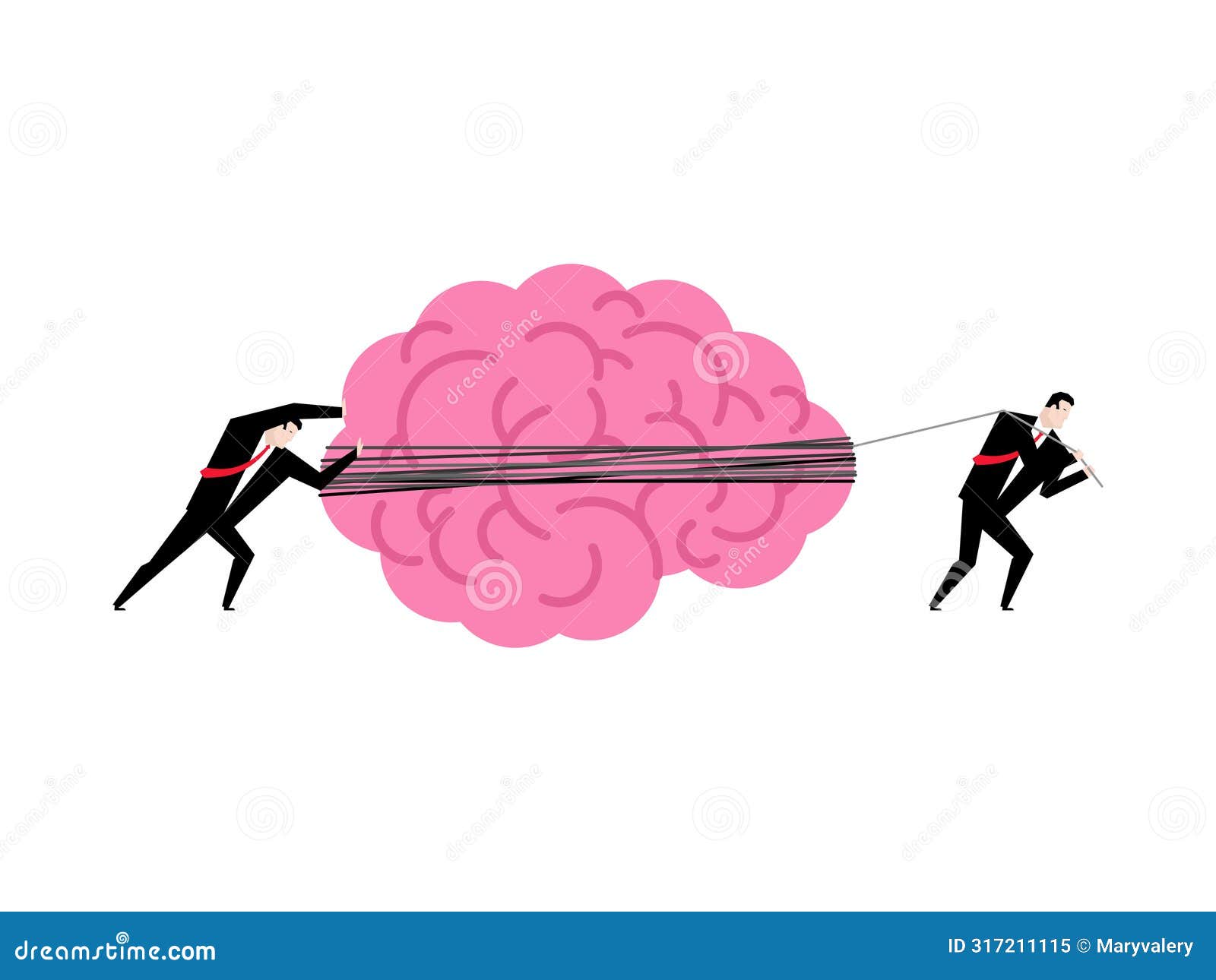 Businessman Pulling Brain (Brainstorm). Man Pulls Brains. Brain Drain ...