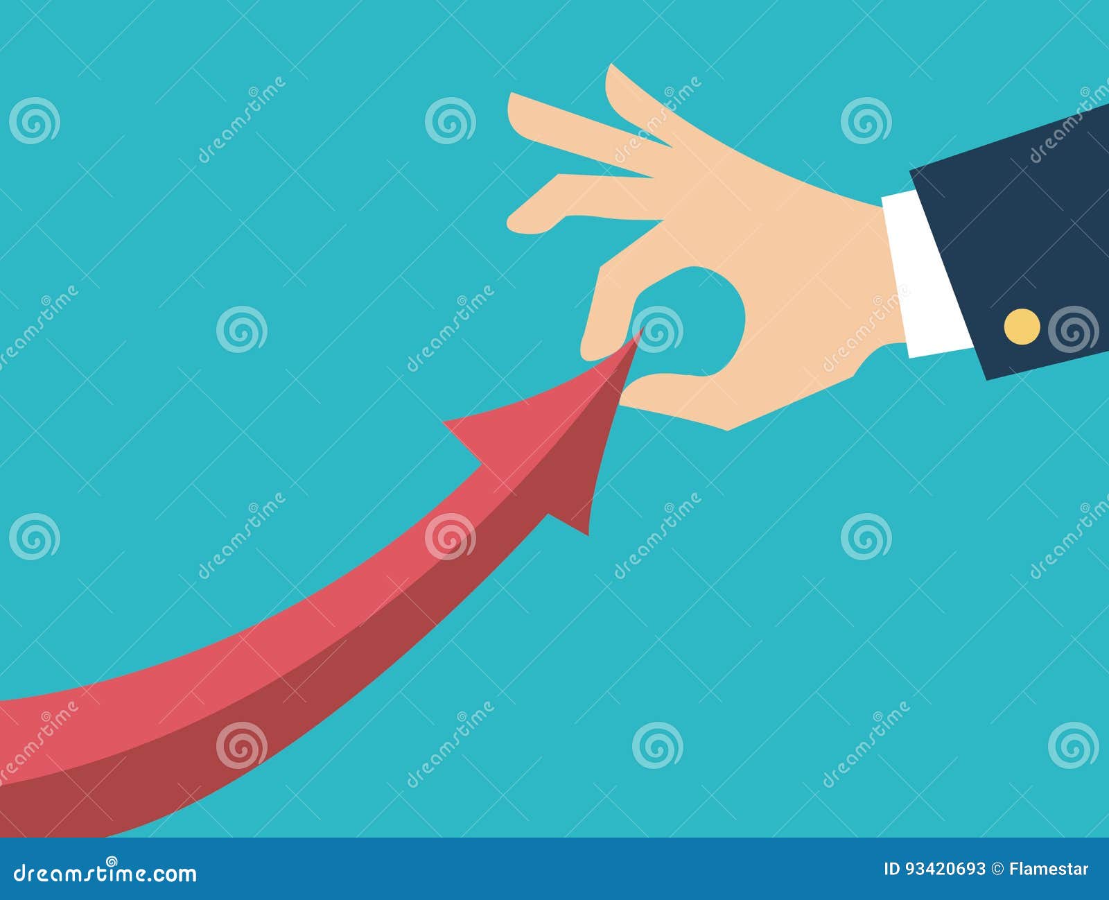 Businessman Pulling Grafic Arrow Up Stock Vector - Illustration of ...