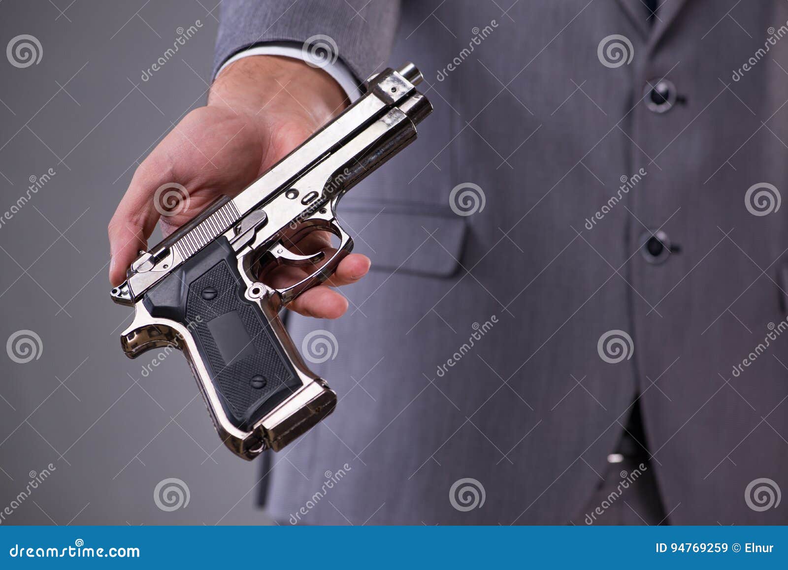 The Businessman Pulling the Gun Out of Pocket Stock Image - Image of ...