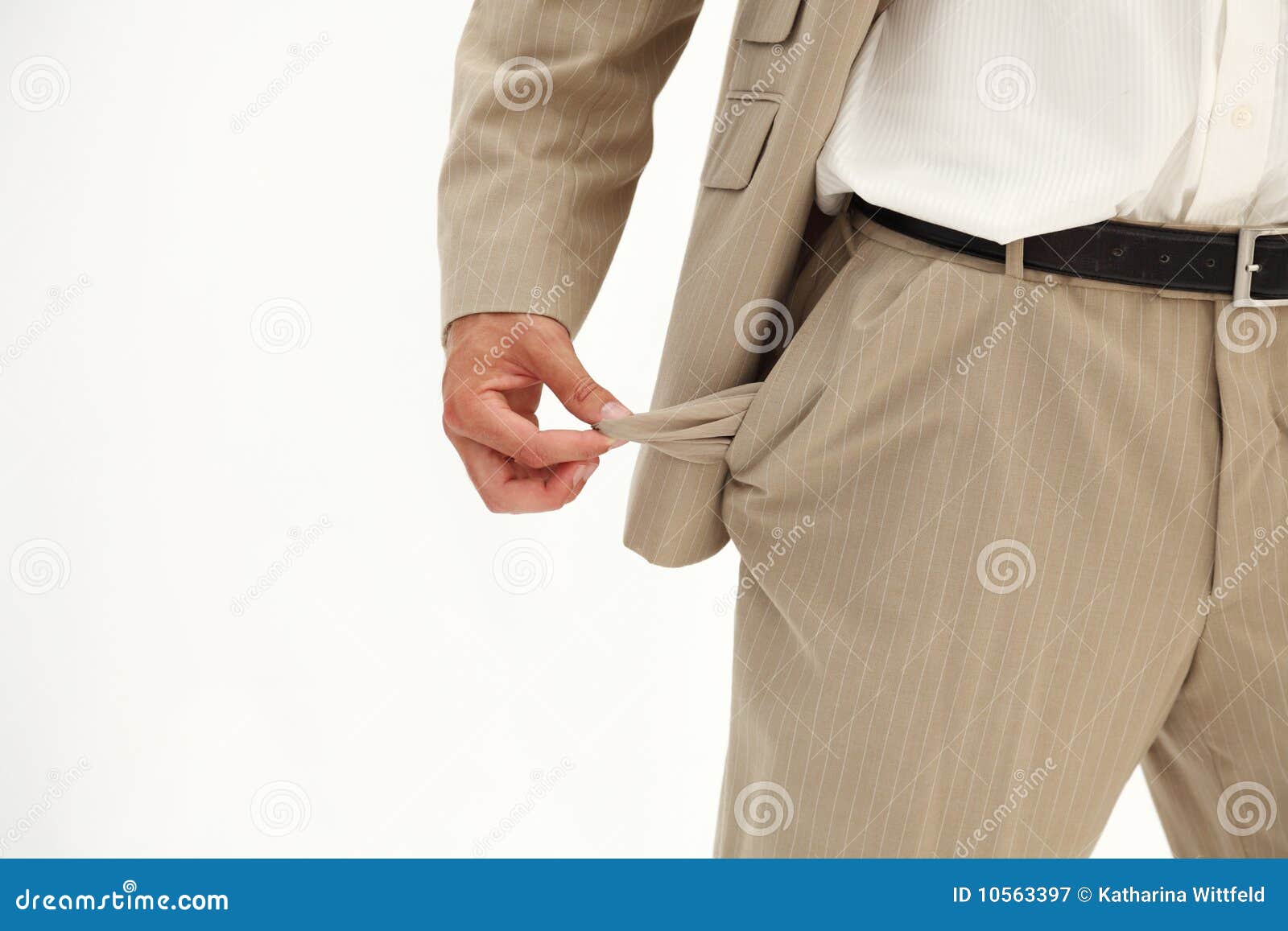 Businessman Pulling Out His Empty Pocket Stock Image - Image of ...