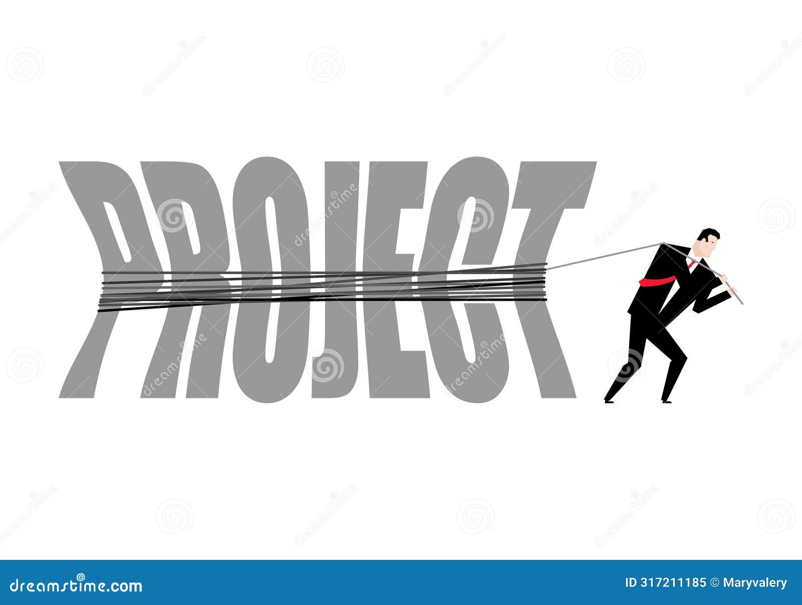 Businessman Pulling Project. Man Pulls Project Stock Vector ...