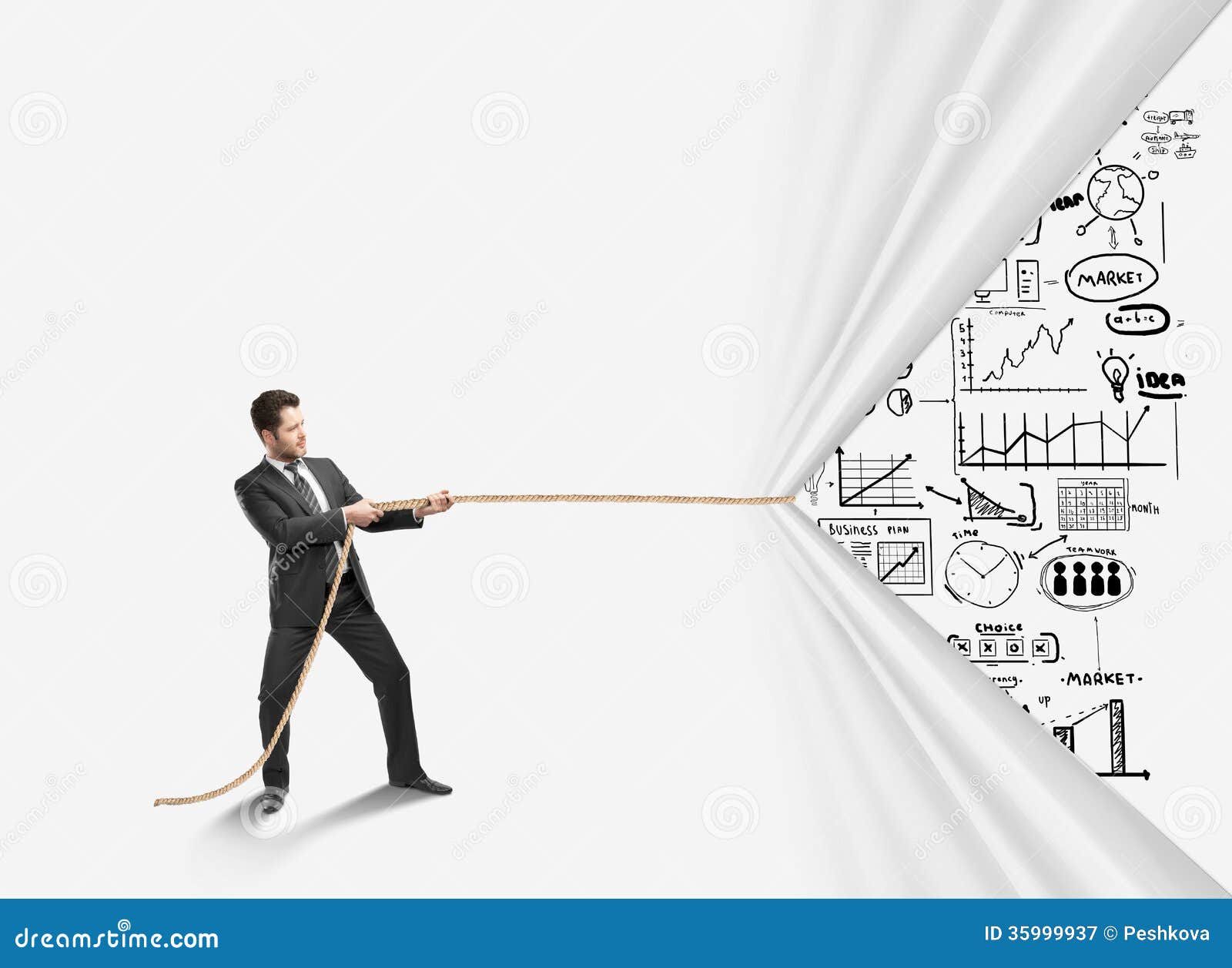 Businessman pulling rope stock image. Image of page, opening - 35999937