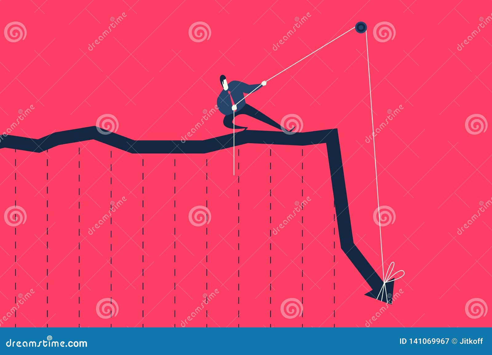 Lift up falling graph stock vector. Illustration of modern - 141069967