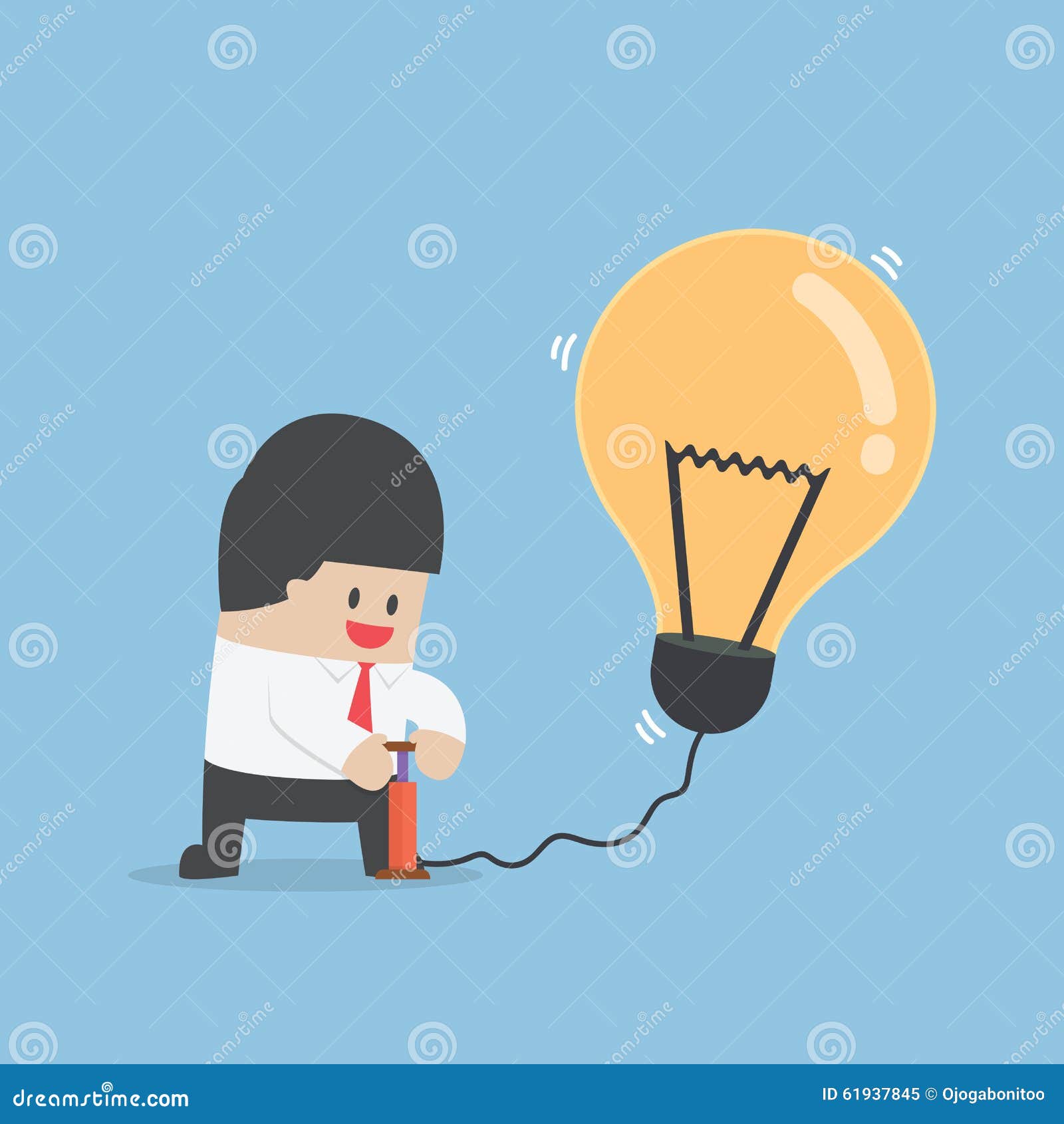 Pumping Balloon Man Cartoon Vector | CartoonDealer.com #28275797