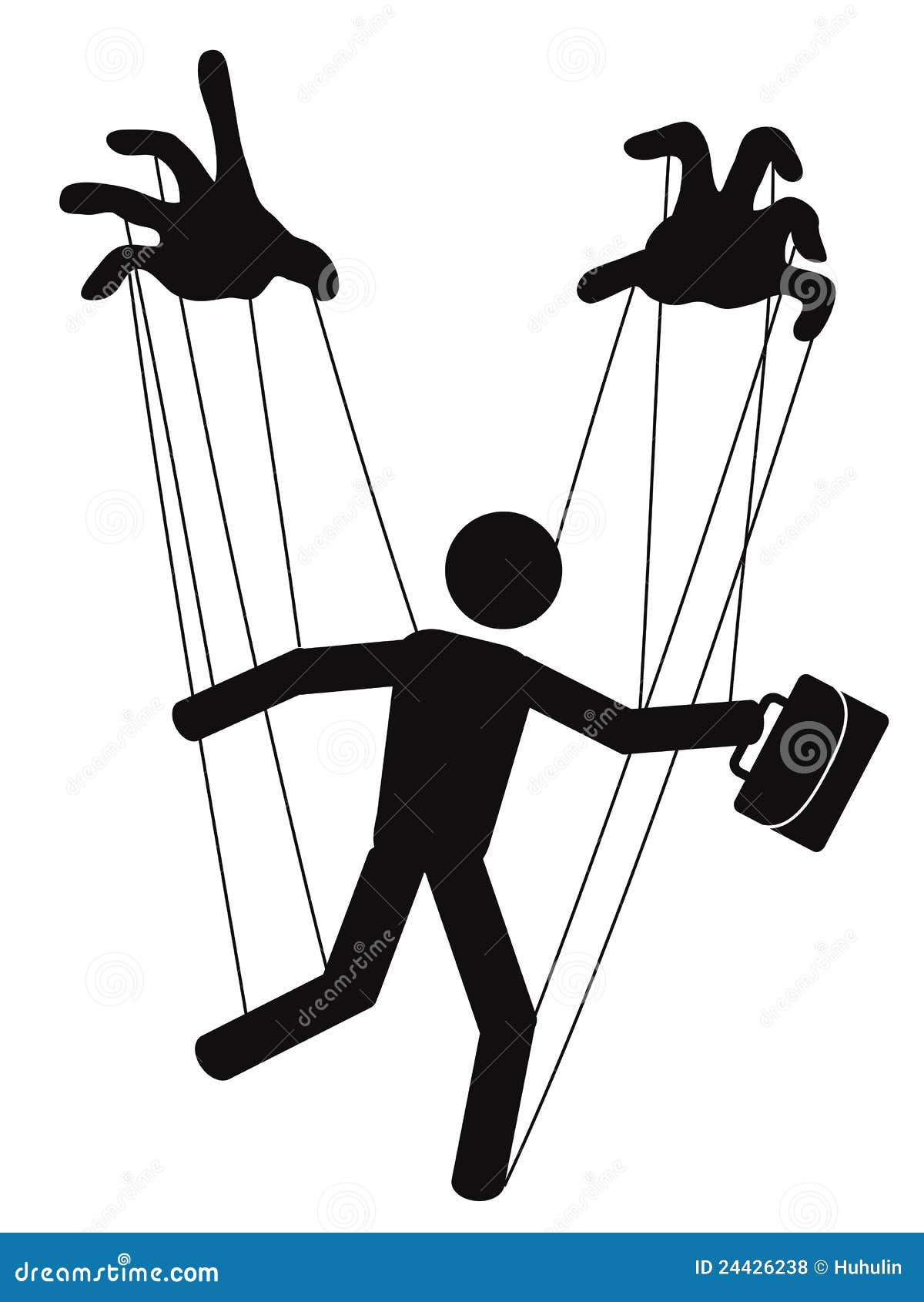 Businessman Puppet. Human Puppets Control, Puppeteer Hands Man ...