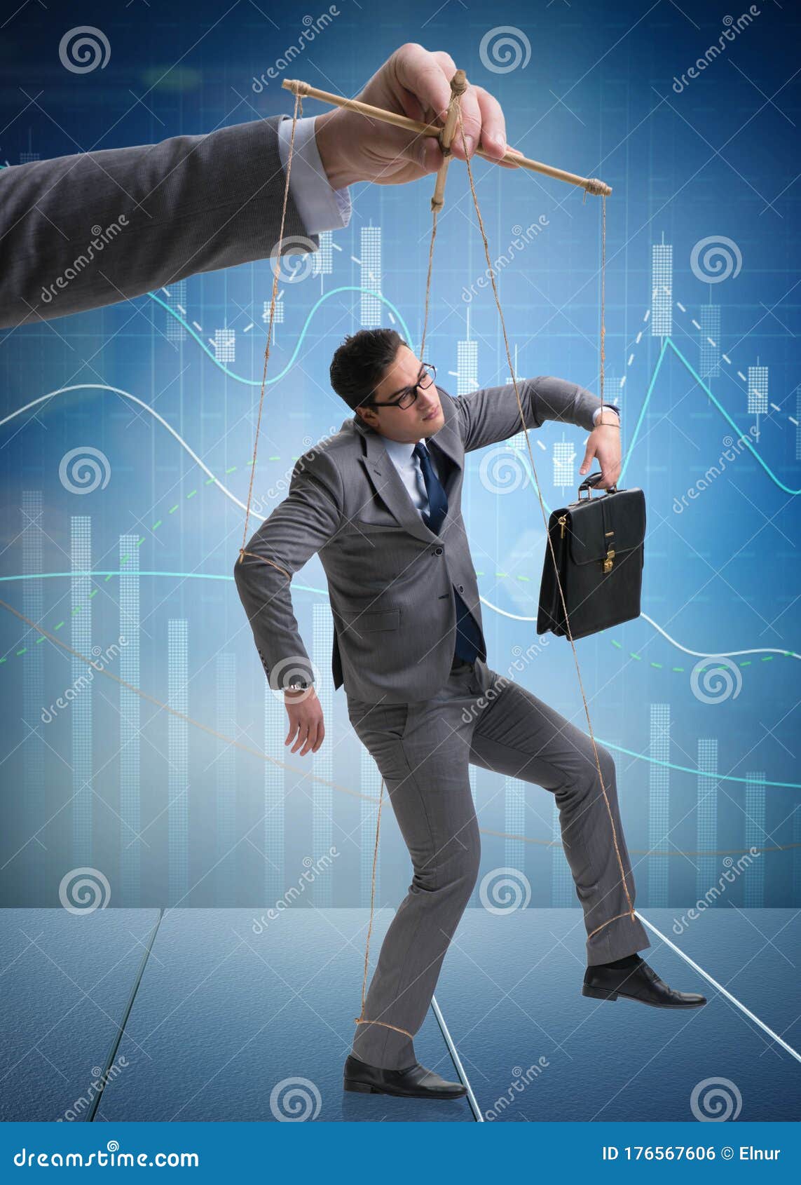 Businessman Puppet Being Manipulated by Boss Stock Photo - Image of ...