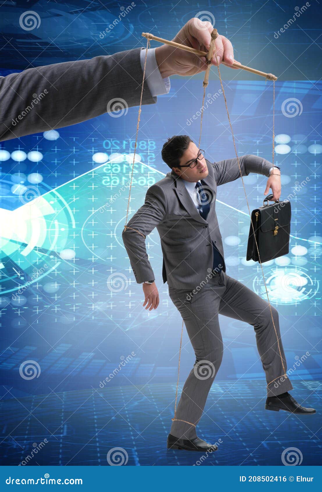 Businessman Puppet Being Manipulated by Boss Stock Photo - Image of ...