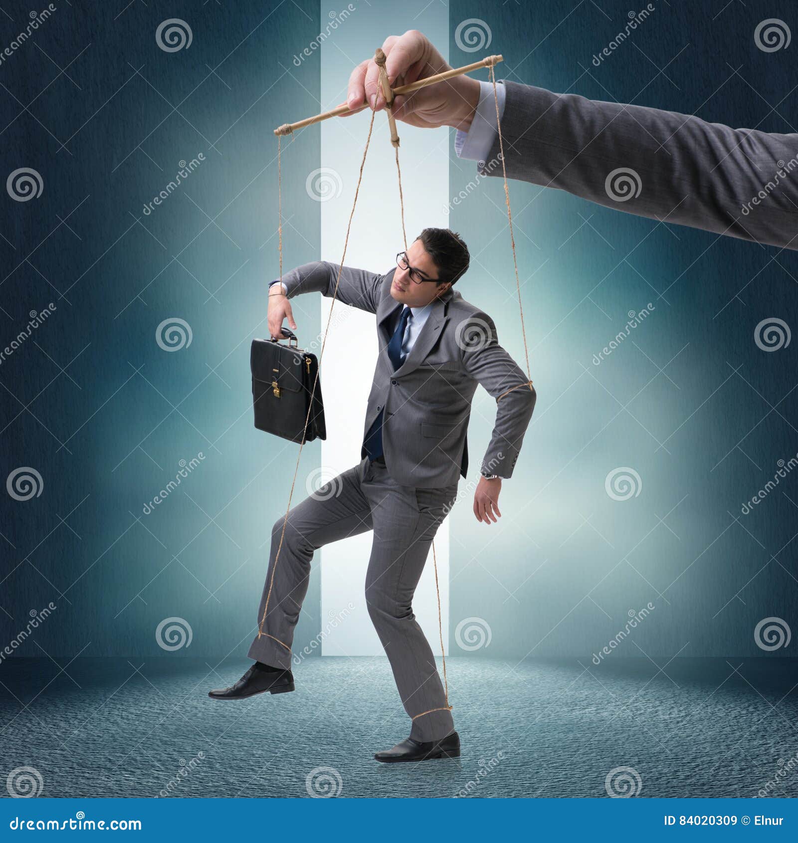 The Businessman Puppet Being Manipulated by Boss Stock Image - Image of ...