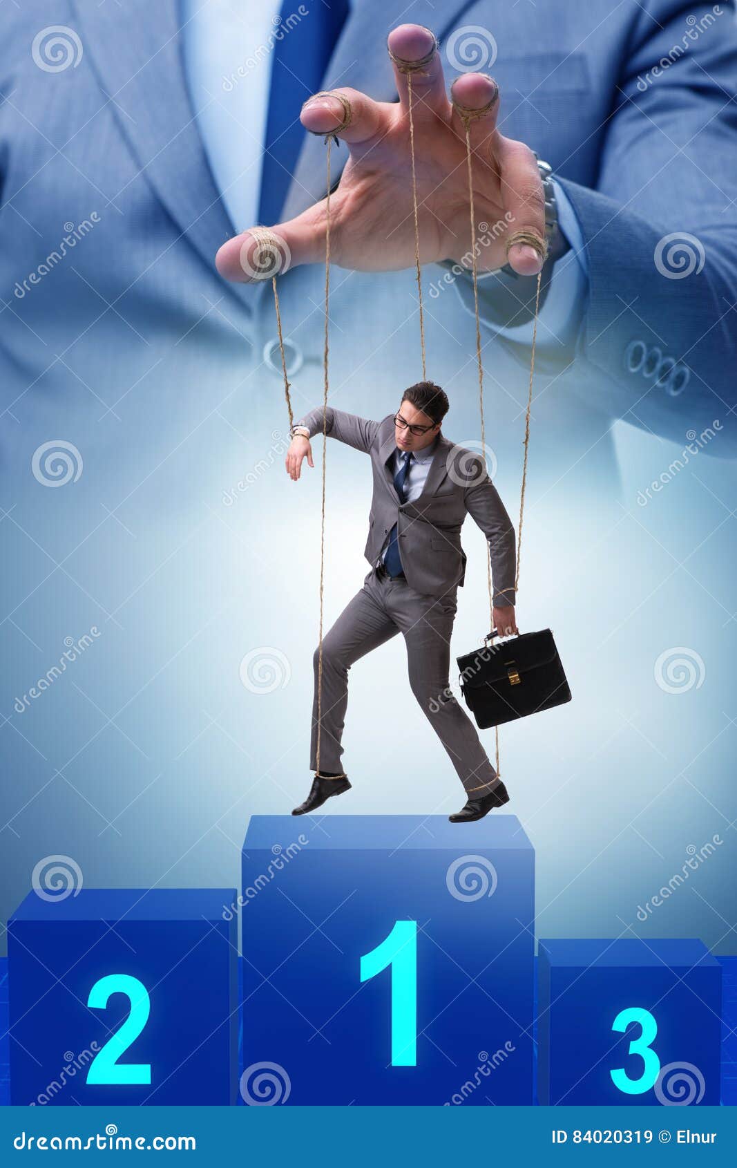 The Businessman Puppet Being Manipulated by Boss Stock Image - Image of ...
