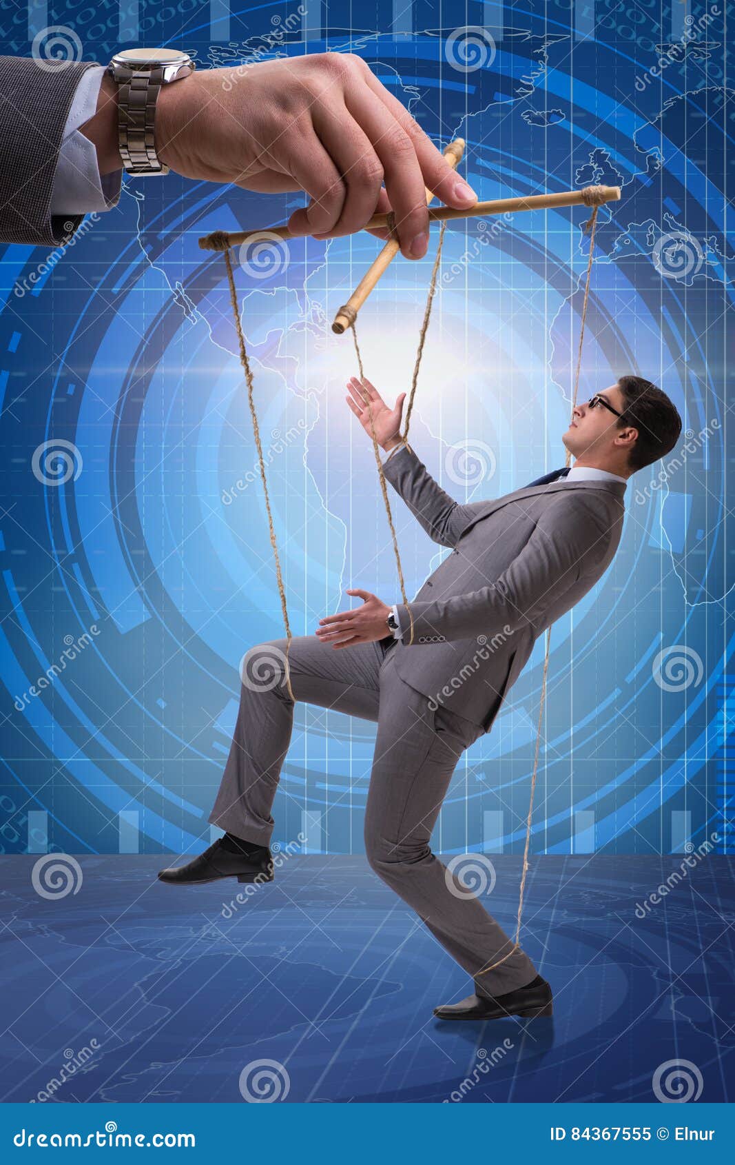 The Businessman Puppet Being Manipulated by Boss Stock Image - Image of ...