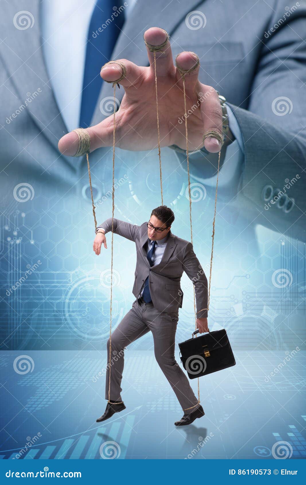 The Businessman Puppet Being Manipulated by Boss Stock Image - Image of ...