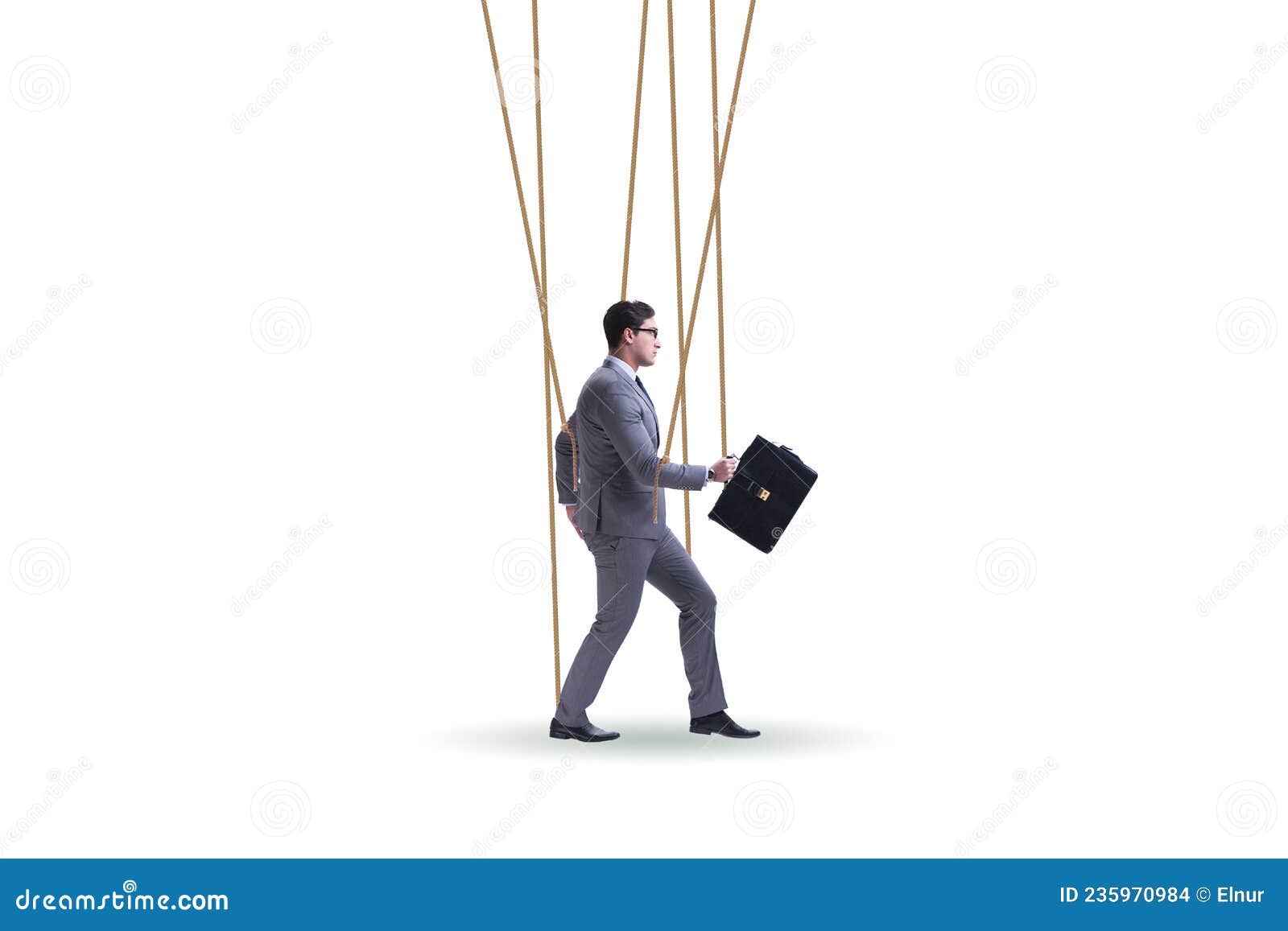 Businessman Puppet Being Manipulated by Ropes Stock Photo - Image of ...